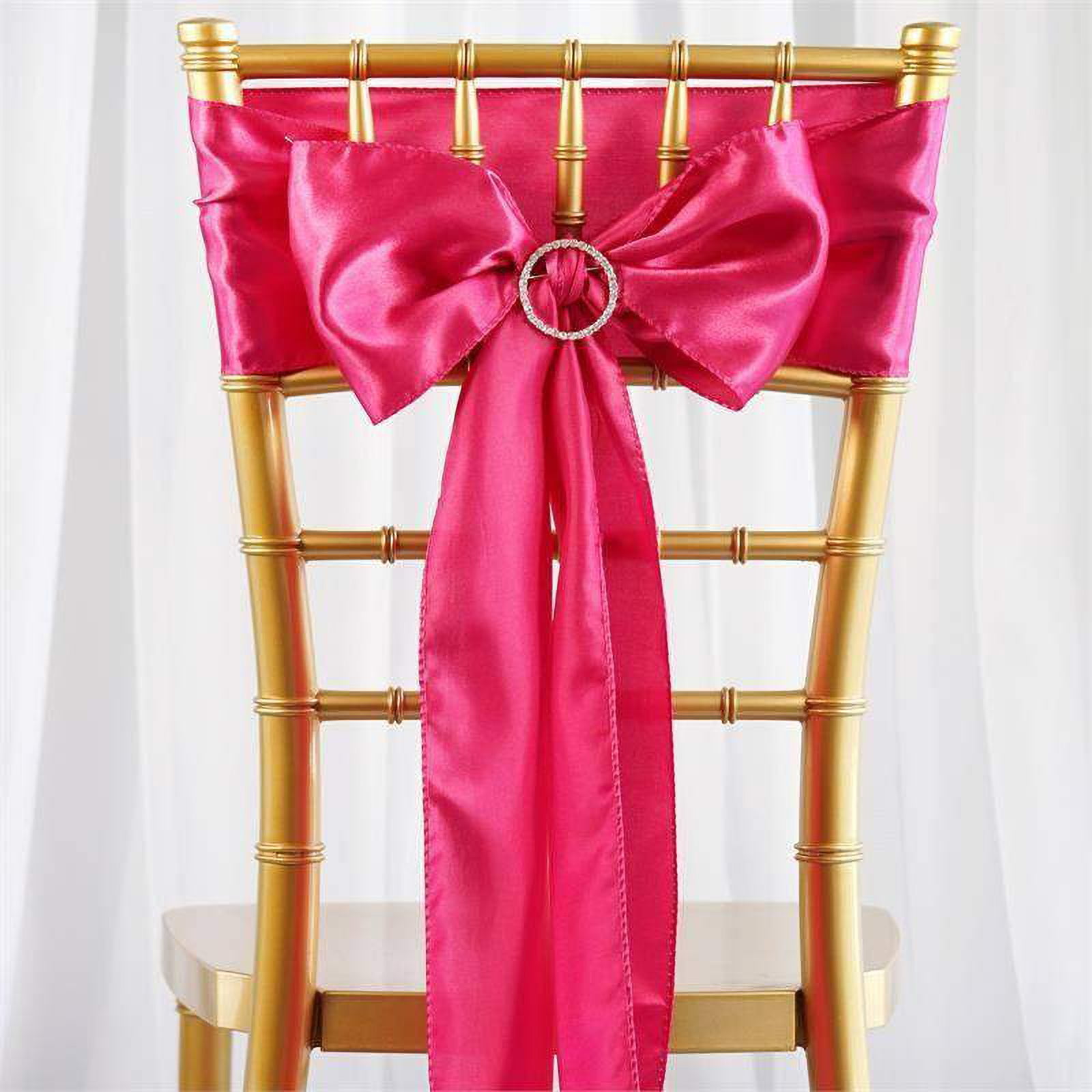 Efavormart 5pcs Fushia SATIN Chair Sashes Tie Bows for Wedding Events ...