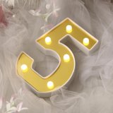 Efavormart 6" 3D Gold Marquee Letters 5 LED Light Up Letters Warm White ...