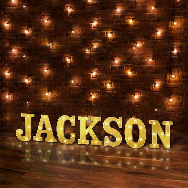 Efavormart 6" 3D Gold Marquee Letters 5 LED Light Up Letters Warm White ...