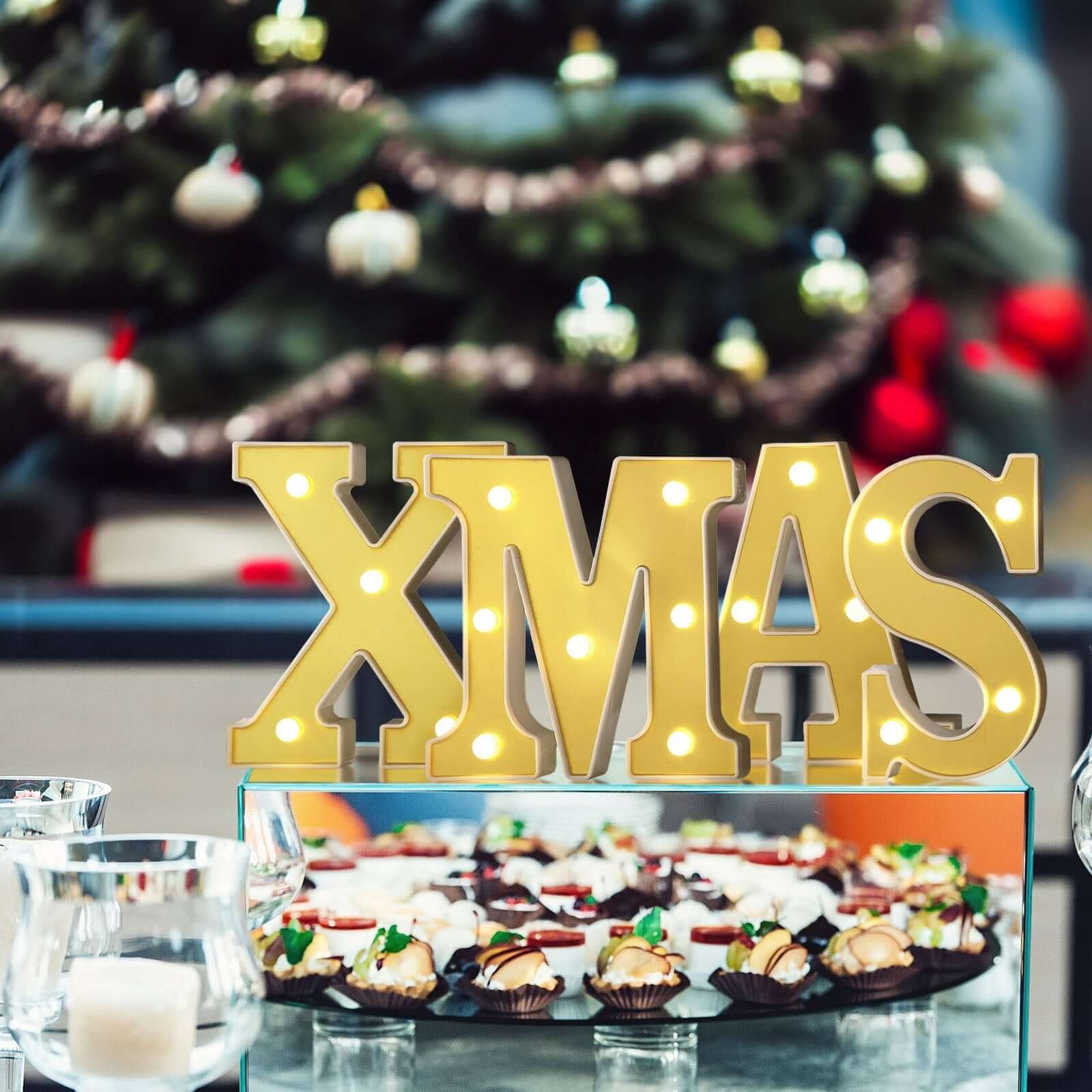 Efavormart 6" 3D Gold Marquee Letters 5 LED Light Up Letters Warm White ...