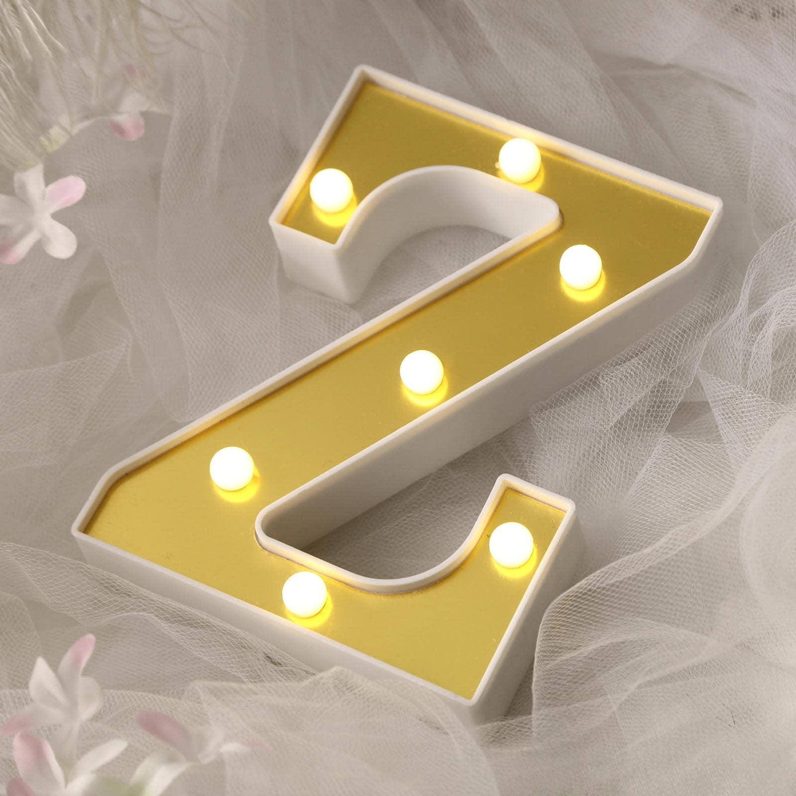 Efavormart 6" 3D Gold Marquee Letters 5 LED Light Up Letters Warm White ...