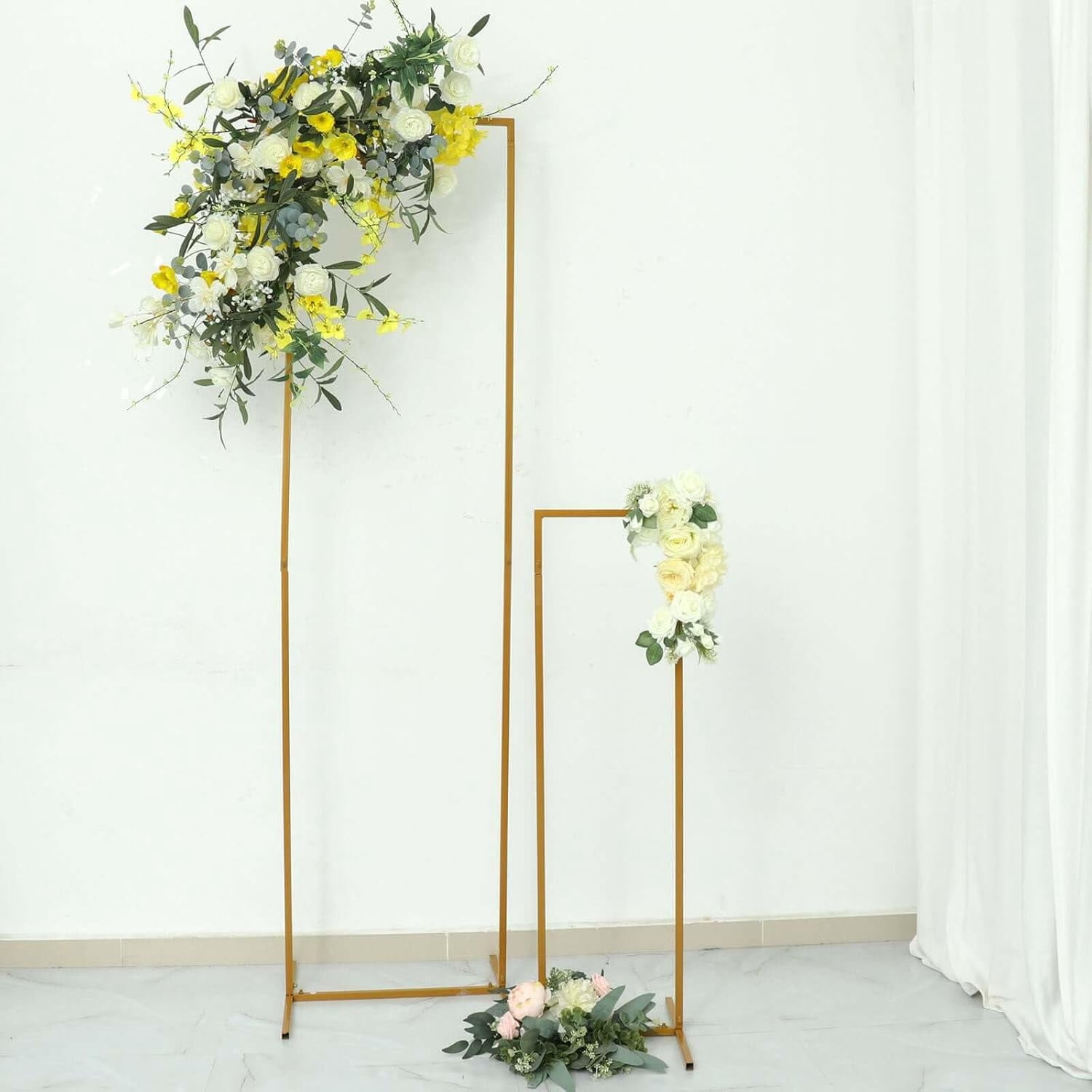 Efavormart 6.5ft Gold Metal Backdrop Wedding Flower Stand, Vase Column ...