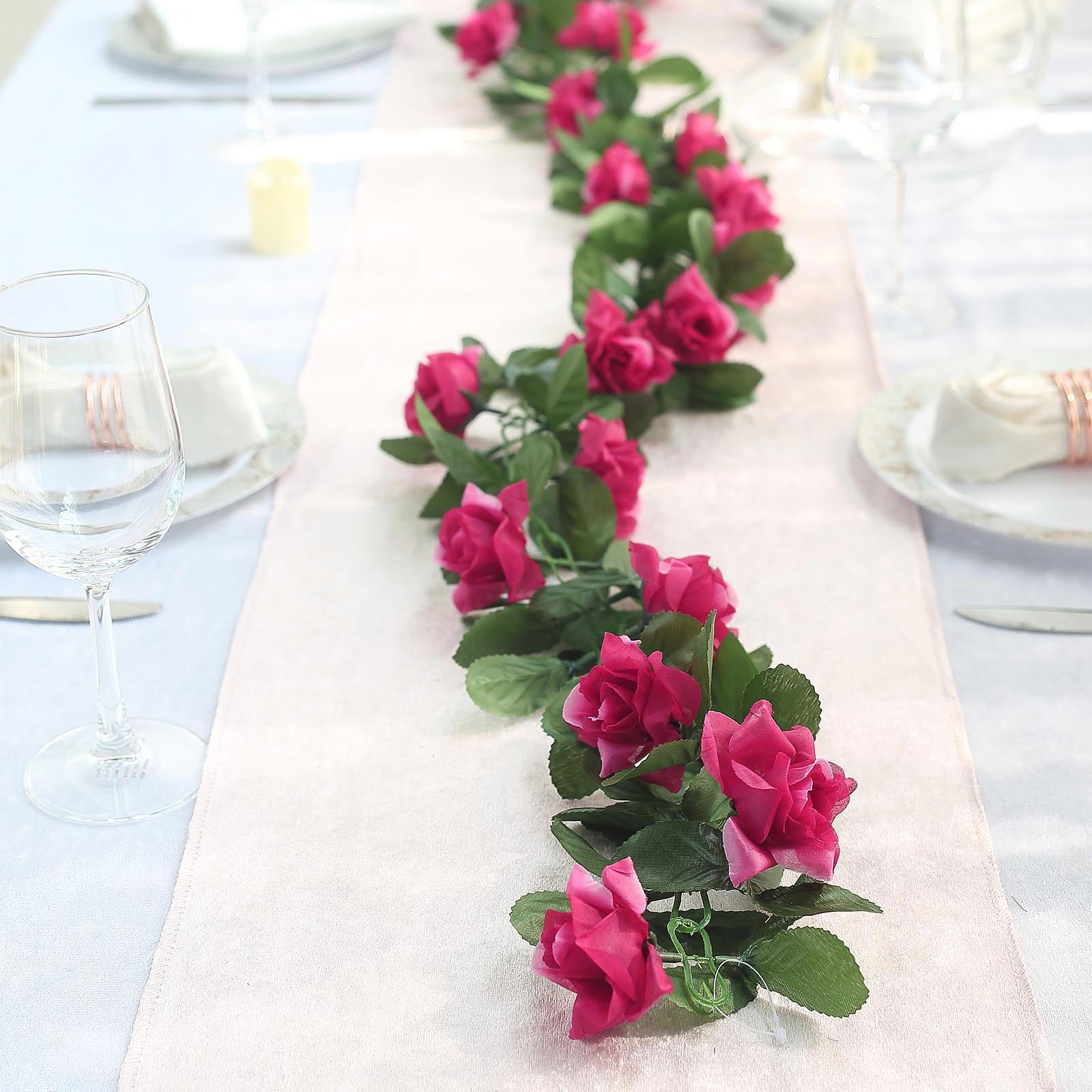 Efavormart 6 FT Long 3D Rose Chain Garland for Wedding Arrangements ...