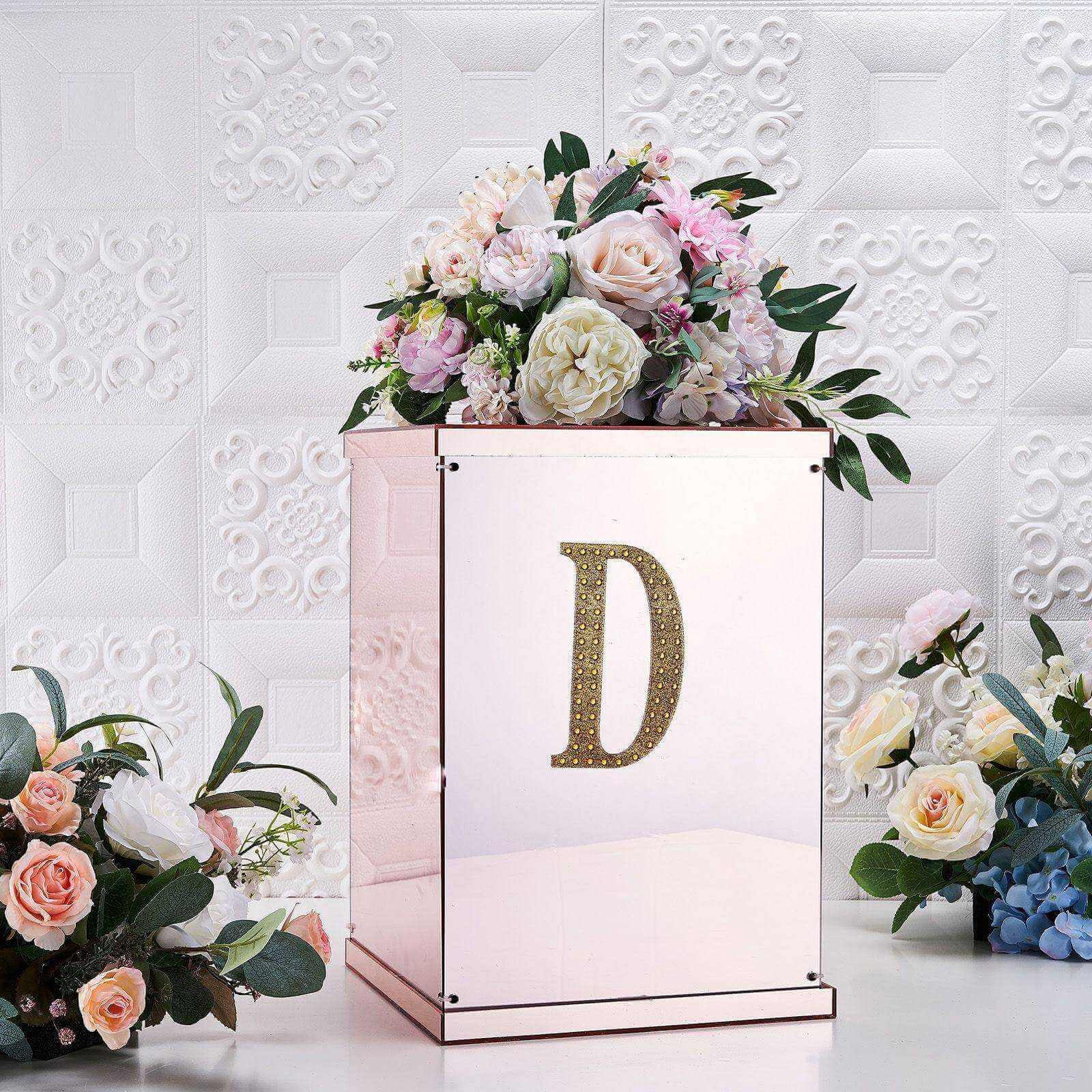 Efavormart 6" Letter D Gold Self-Adhesive Rhinestone Number Stickers ...