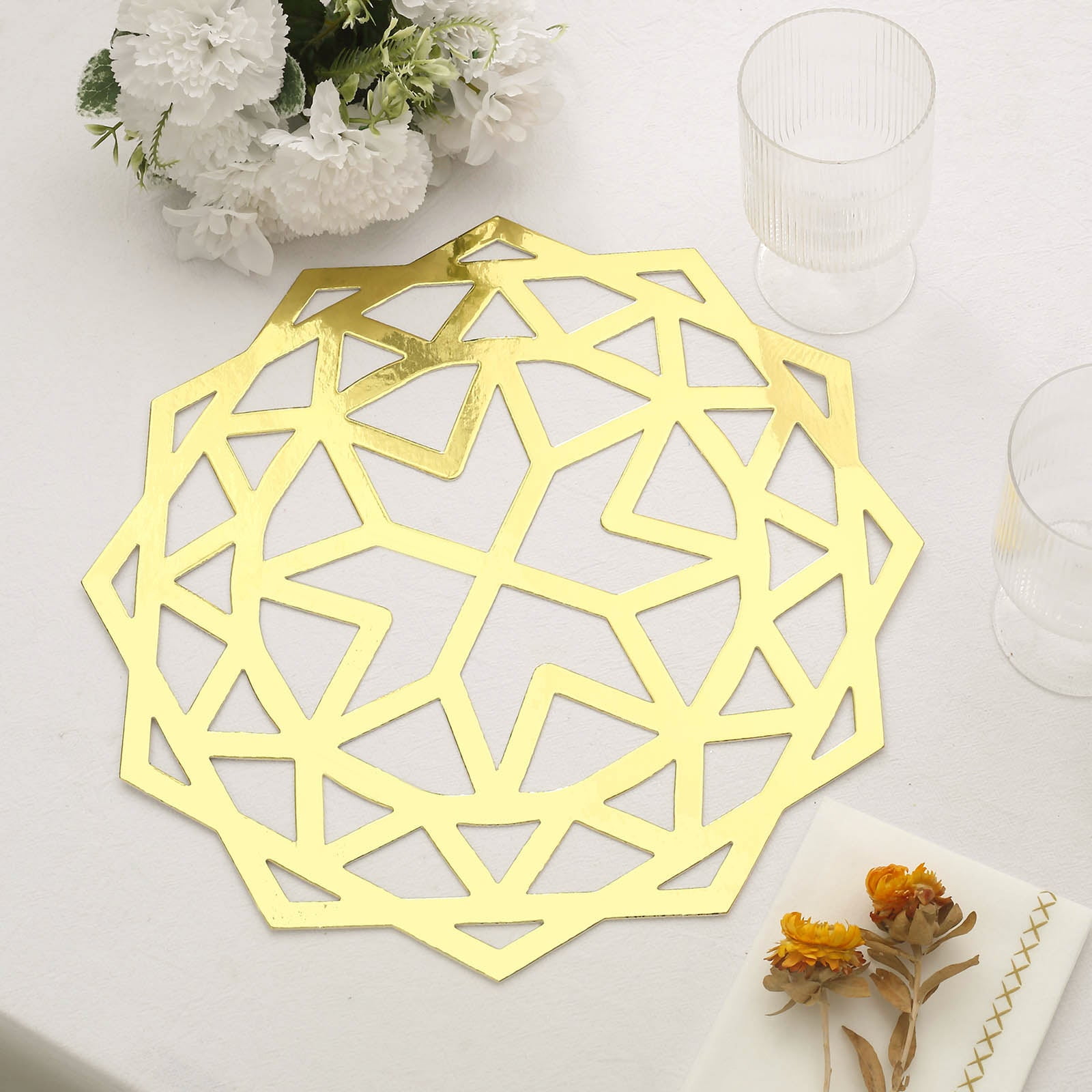 Efavormart 6 Pack | 13" Metallic Gold Foil Laser Cut Geometric Star ...