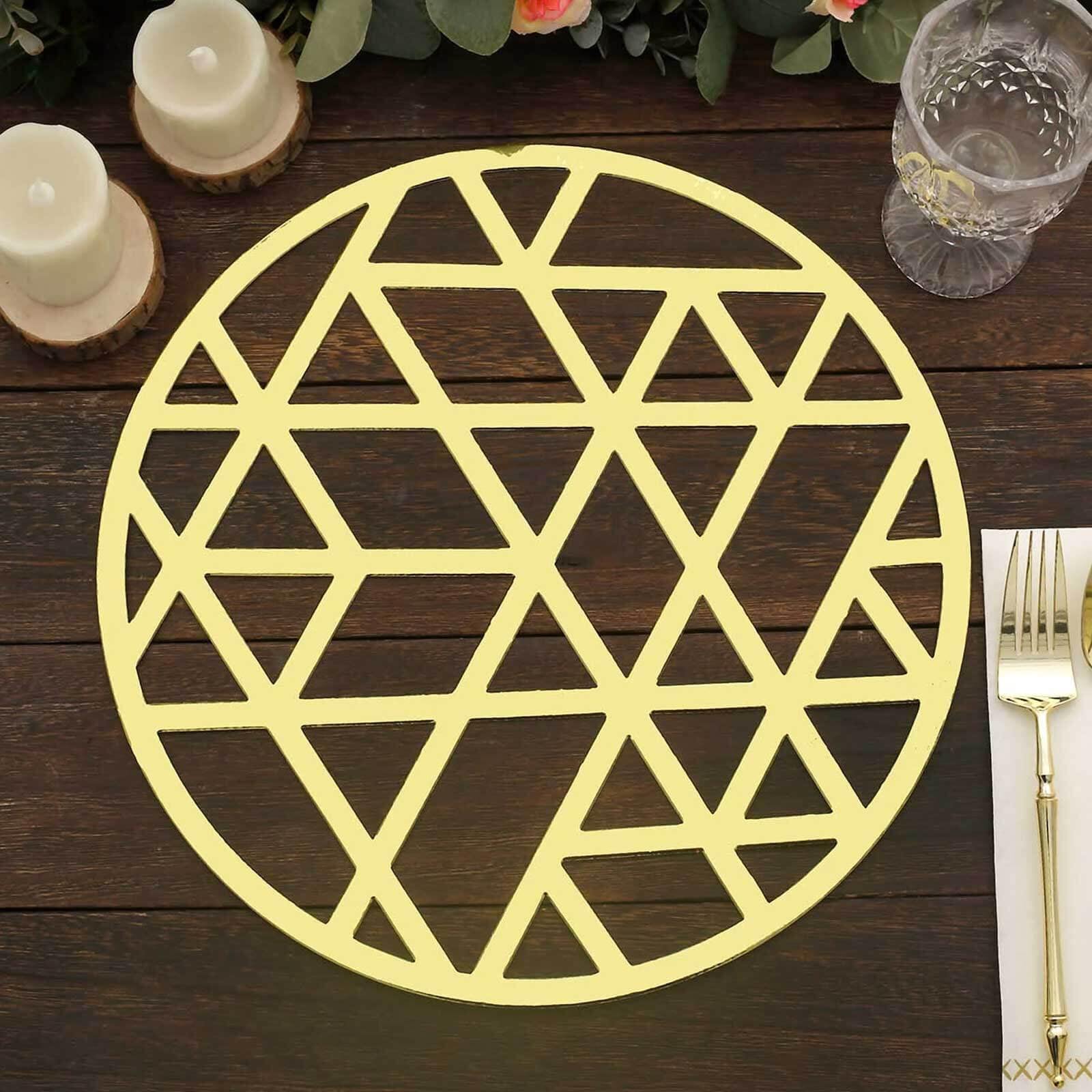 Efavormart 6 Pack | 13" Metallic Gold Foil Laser Cut Geometric Triangle ...