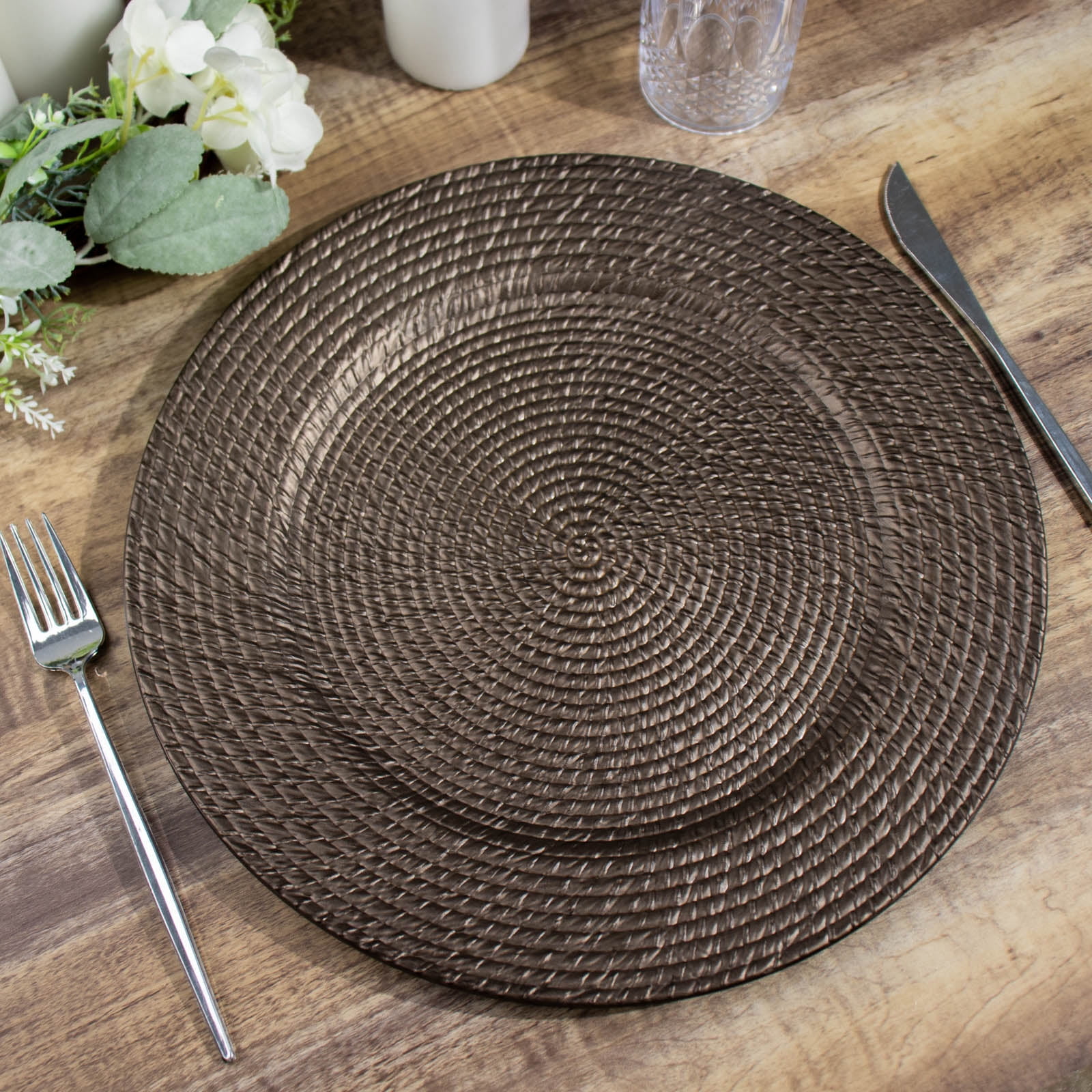 Efavormart 6 Pack | 13" Natural Brown Acrylic Plastic Rattan-Like ...