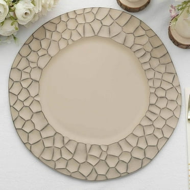 Impresserve 13-Inch Charger Plates - 8 Pack, Clear Gold Rim, Disposable ...