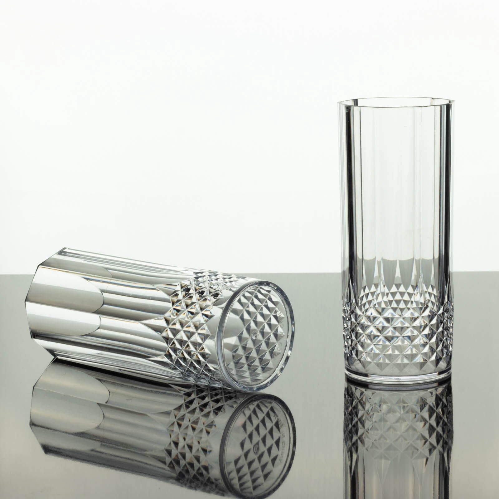 Efavormart 6 Pack | 14oz Clear Crystal Cut Plastic Highball Drinking ...