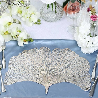 Efavormart 6 Pack 15" Champagne Round Woven Vinyl Placemats Non Slip ...