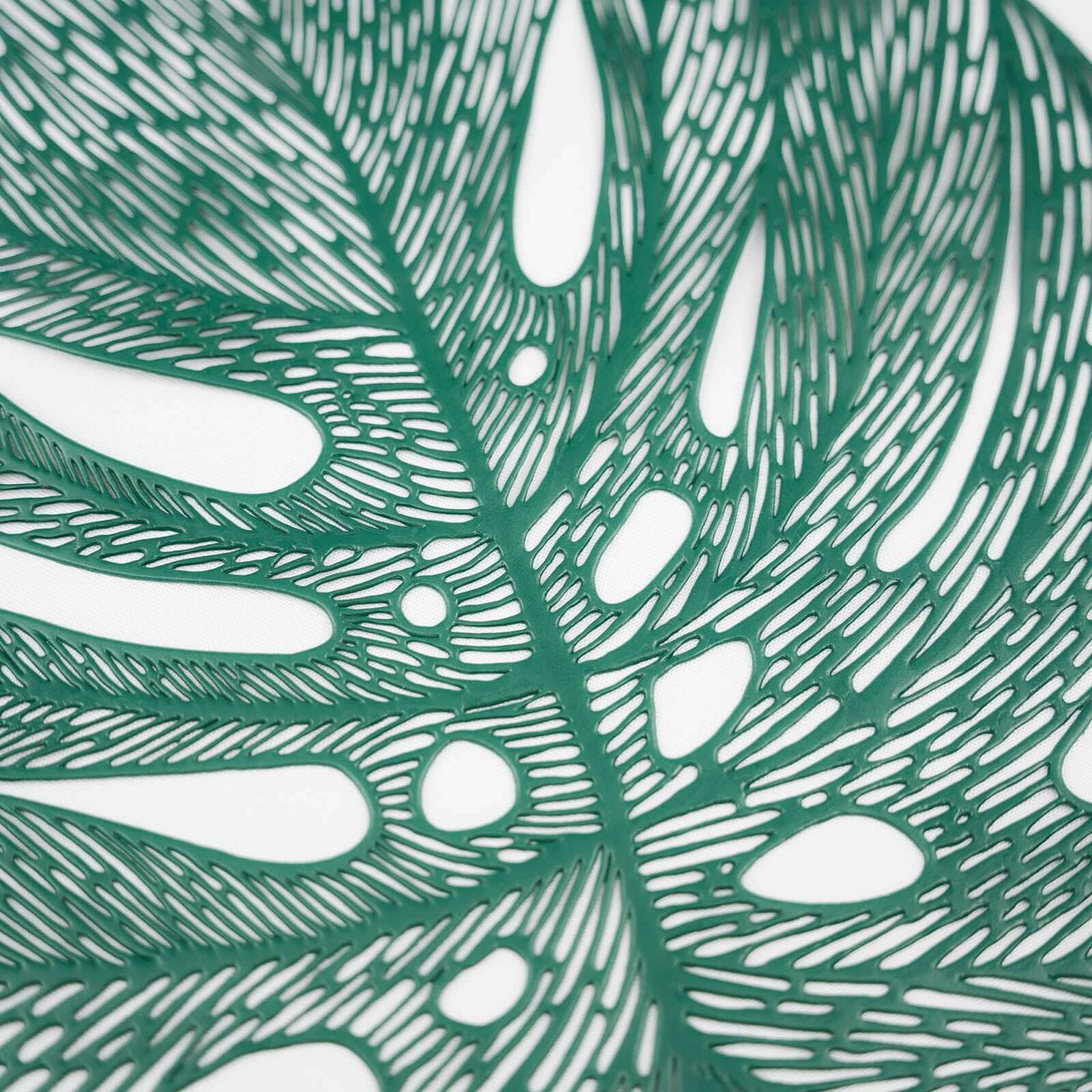 Efavormart 6 Pack | 18" Green Monstera Leaf Placemat, Dining Table Mats ...