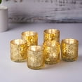 Efavormart 6 Pack Antique Gold Mercury Glass Candle Holders Votive