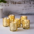 Efavormart 6 Pack Antique Gold Mercury Glass Candle Holders Votive