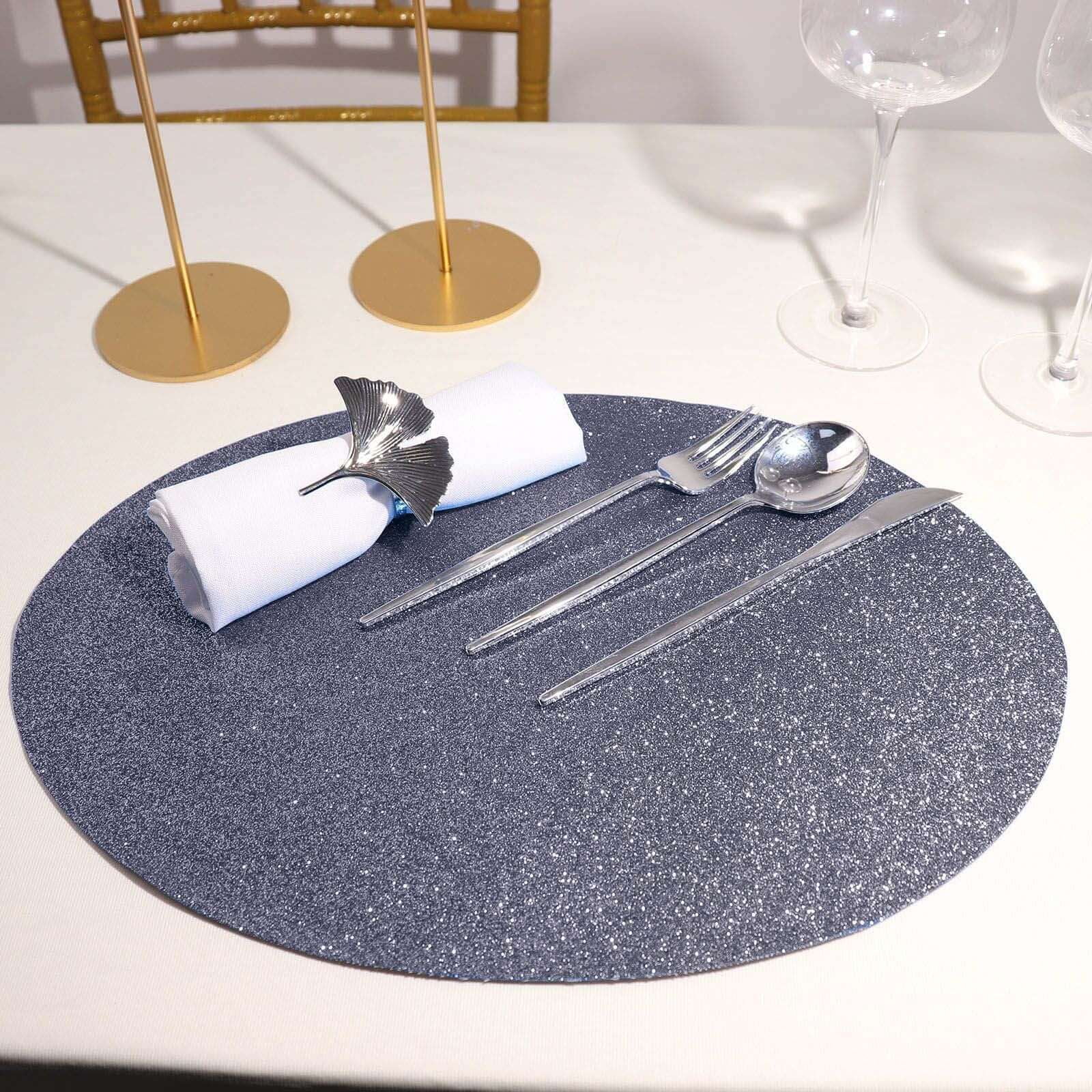 Efavormart 6 Pack Non-Slip Table Placemats, Oval Faux Leather Placemats ...