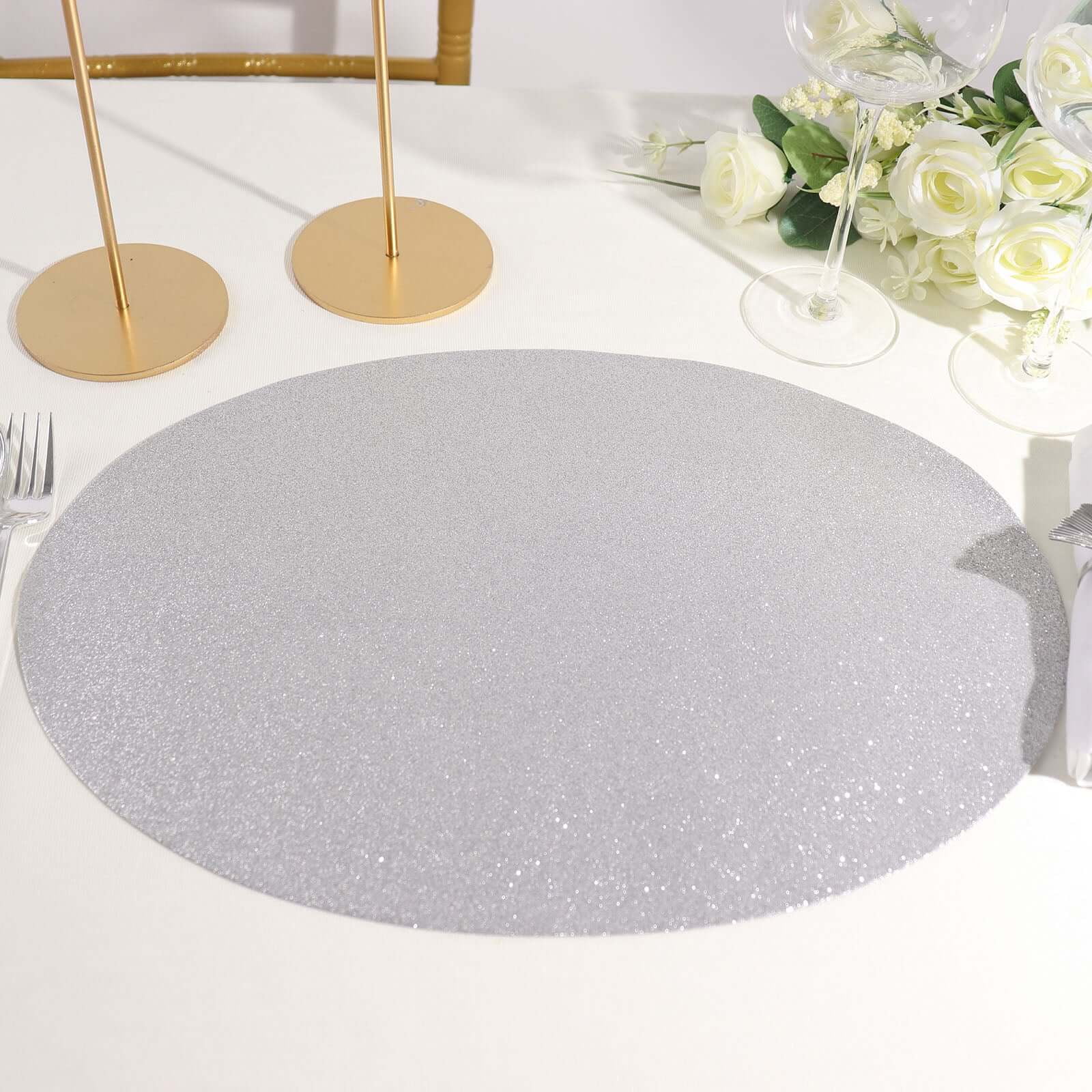 Efavormart 6 Pack Non-Slip Table Placemats, Oval Faux Leather Placemats ...