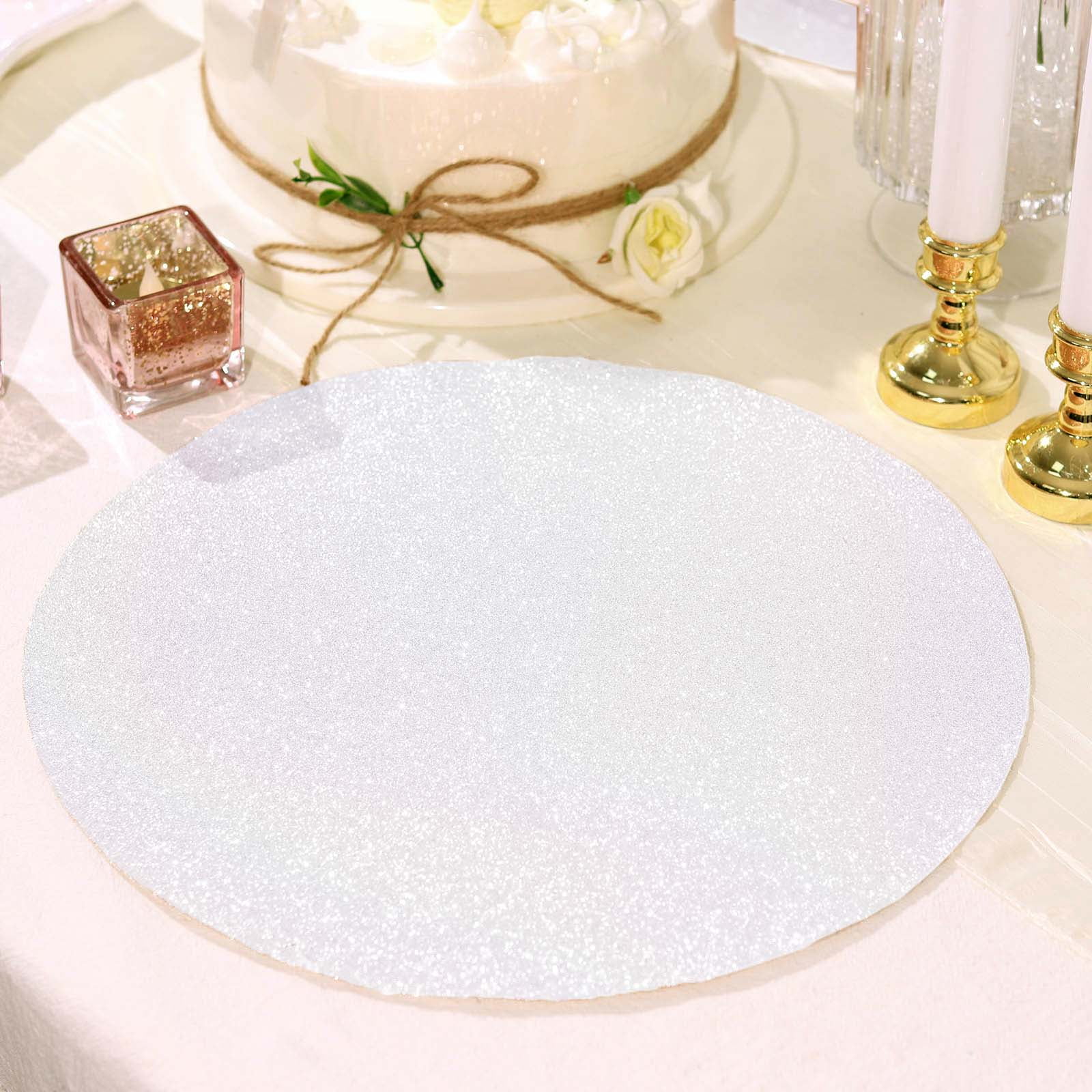 eFavormart Round Faux Leather Glitter Placemats for Dining & Party ...