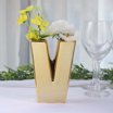 BalsaCircle 6" Gold A Metallic Letters Symbols Ceramic Flower Vase ...