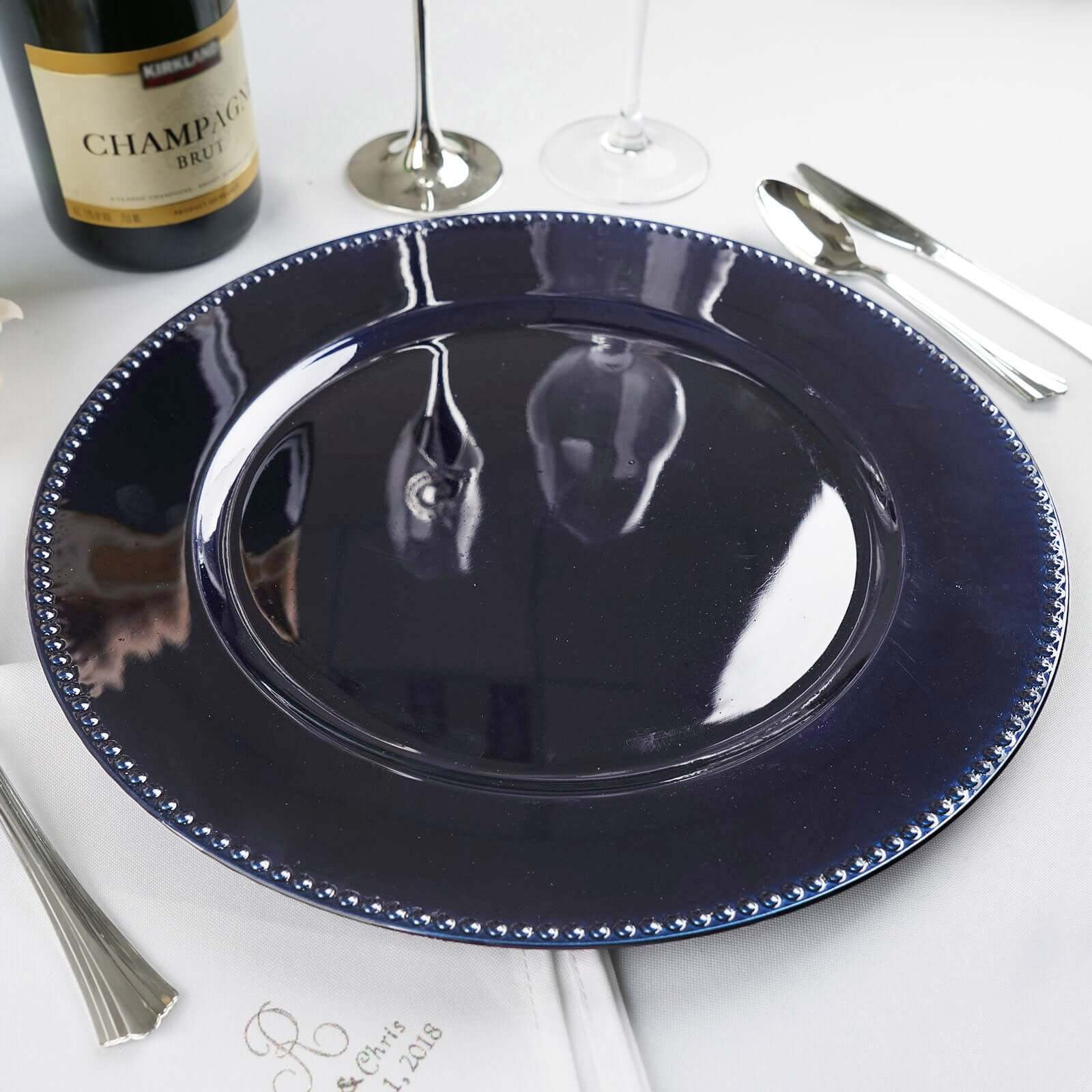 Efavormart 6 pcs 13" Navy Blue Round Charger Plates Dinner Chargers for ...