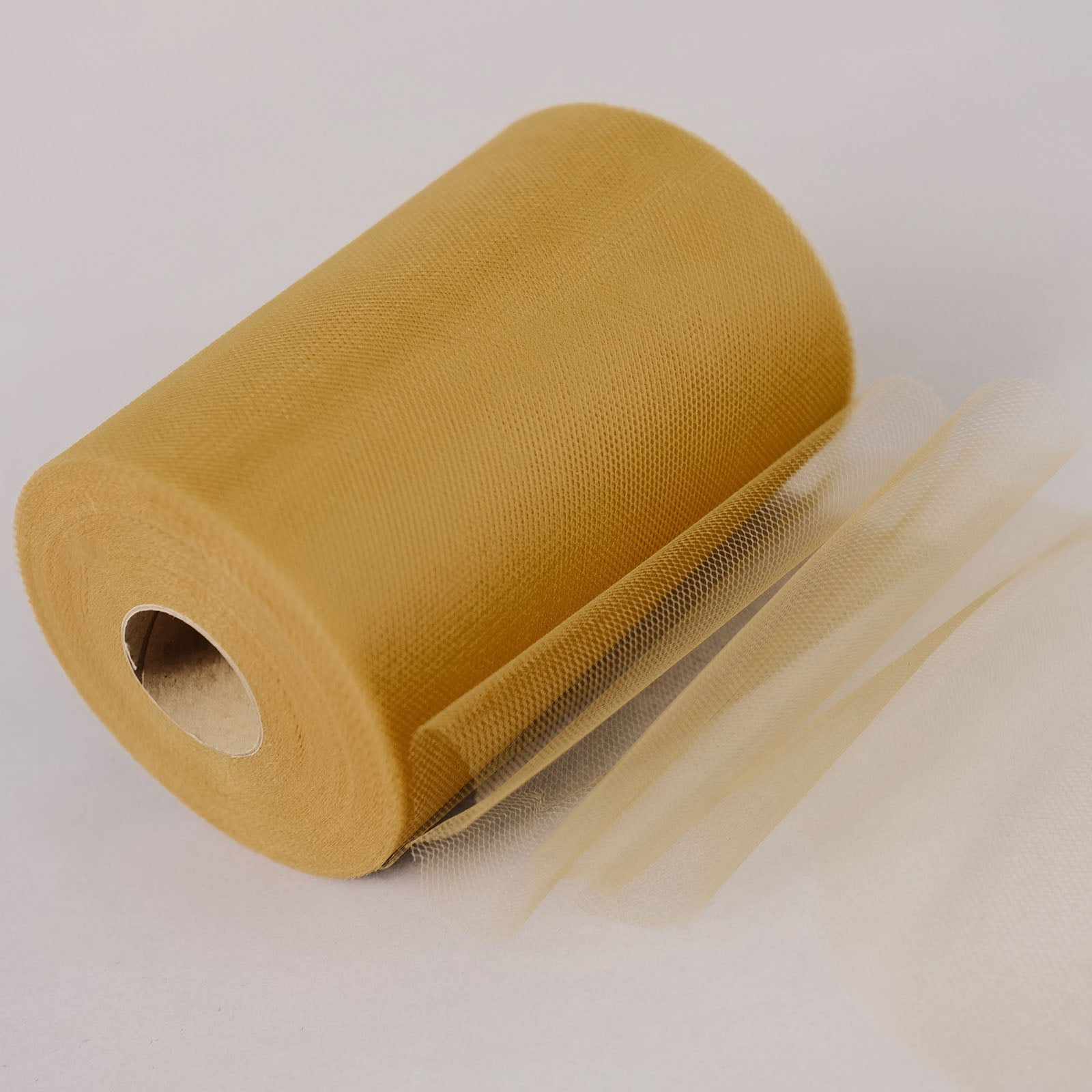 Efavormart 6"x100 Yards Gold Tulle Fabric Bolt, Sheer Fabric Spool Roll ...