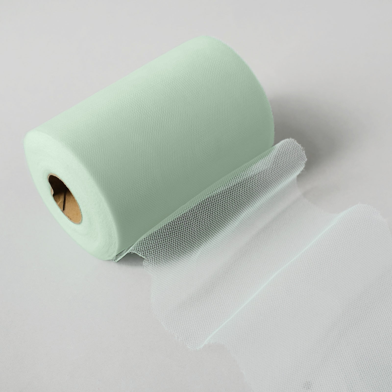 Efavormart 6"x100 Yards Mint Tulle Fabric Bolt, Sheer Fabric Spool Roll ...