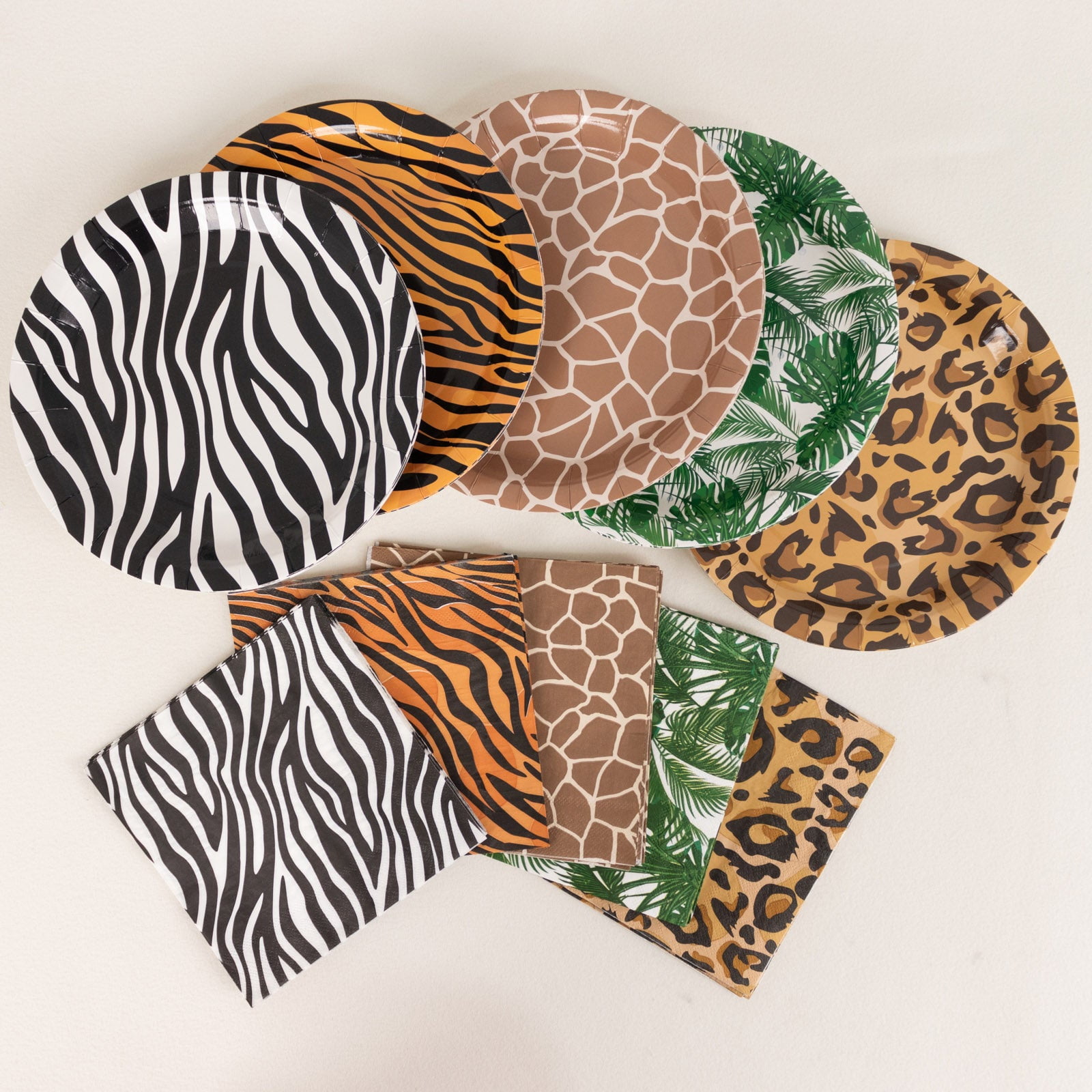 Efavormart 60 Pcs Animal Safari Print Paper Party Plates and Napkins ...
