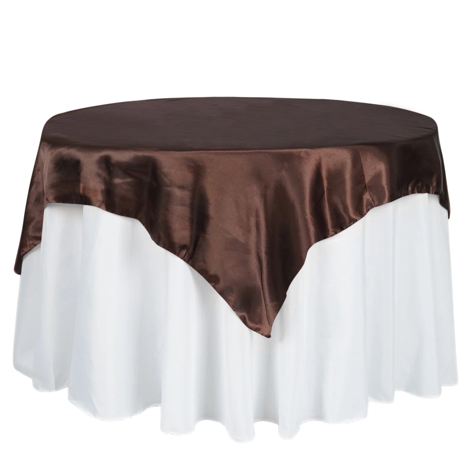 Efavormart 60" SATIN Square Tablecloth Overlay For Wedding Catering ...