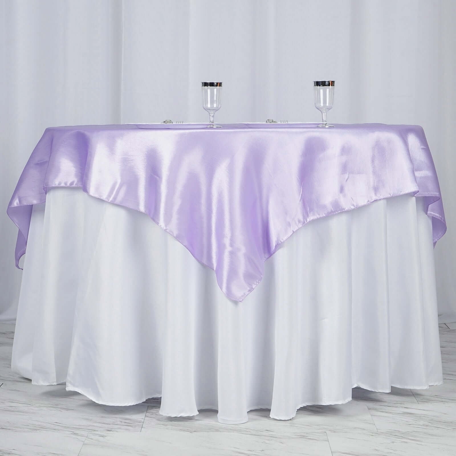 Efavormart 60" SATIN Square Tablecloth Overlay For Wedding Catering ...