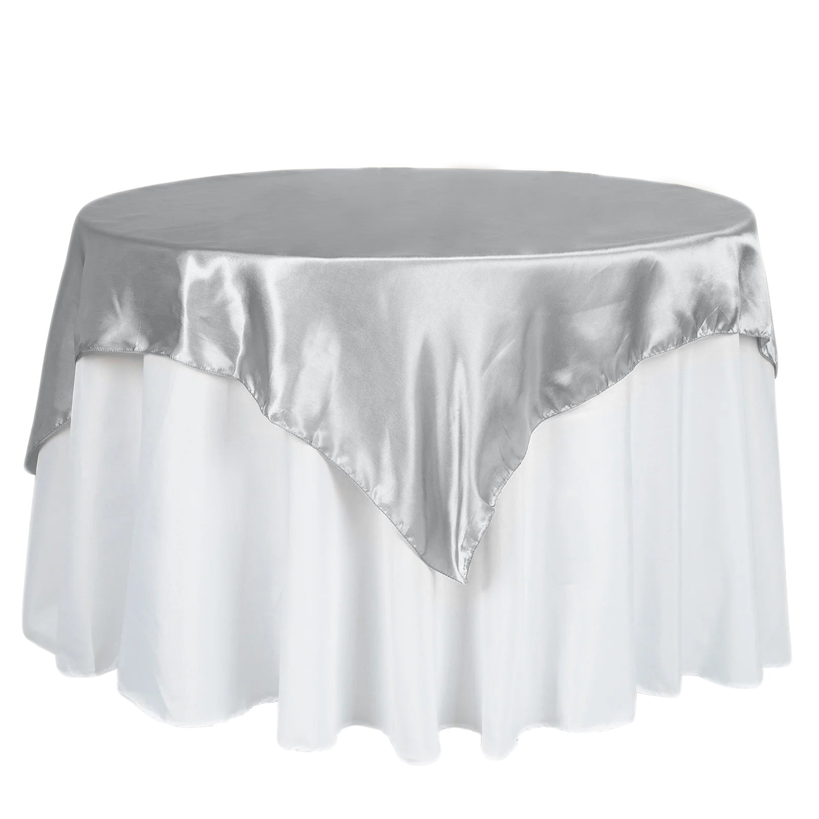 Efavormart 60" SATIN Square Tablecloth Overlay For Wedding Catering ...