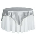 "Efavormart 60"" SILVER Satin Square Tablecloth Overlay - Topper Cover ...