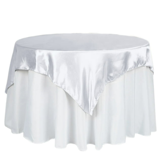 Efavormart 60" SATIN Square Tablecloth Overlay For Wedding Catering Party Table Decorations ...