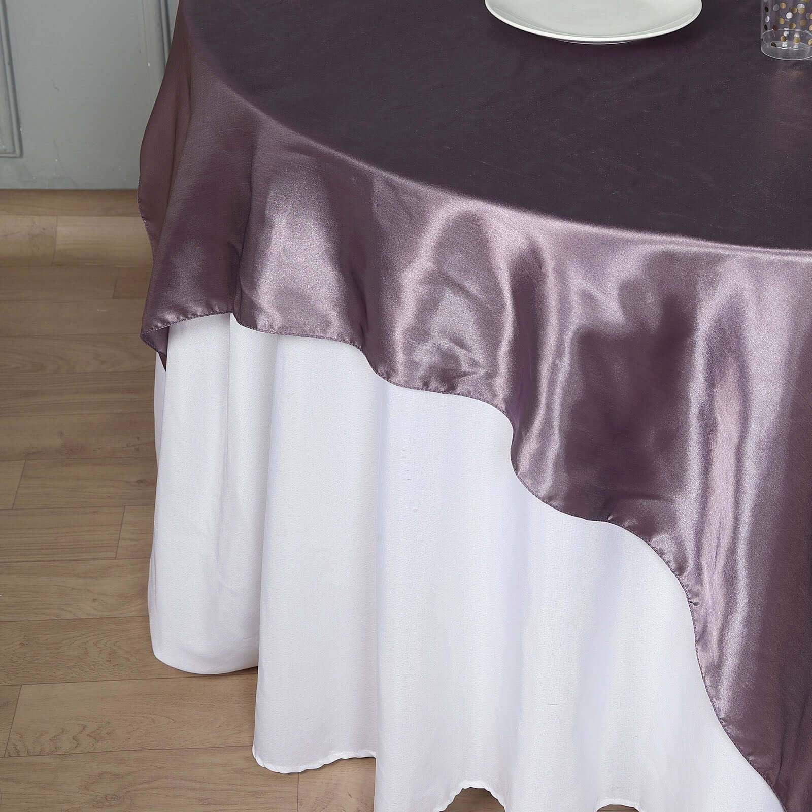 Efavormart 60" SATIN Square Tablecloth Overlay For Wedding Catering ...