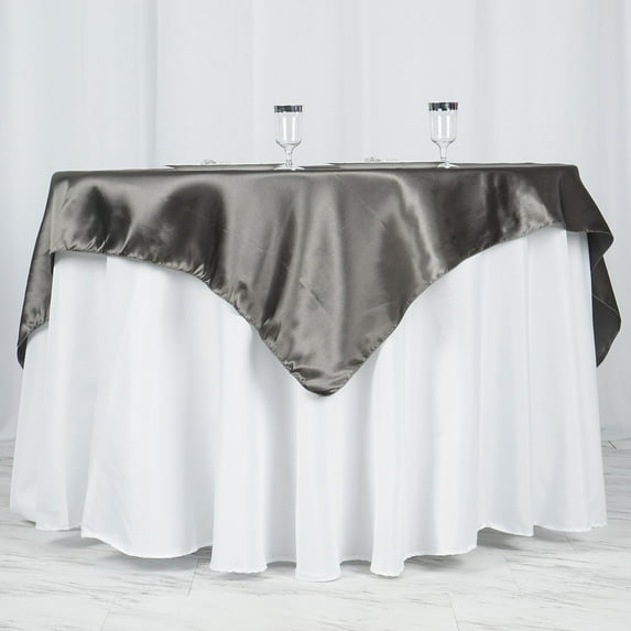 Efavormart 60" SATIN Square Tablecloth Overlay For Wedding Catering Party Table Top Decorations ...