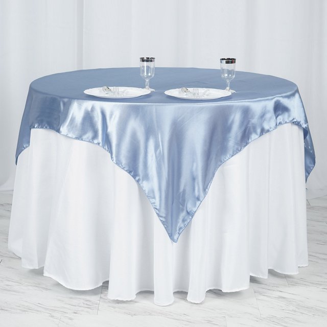 Efavormart 60" SATIN Square Tablecloth Overlay For Wedding Catering Party Table Top Decorations ...