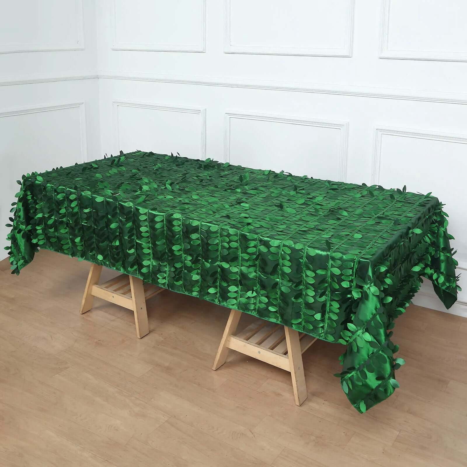 Efavormart 60"x102" Rectangle Leaf Petal Taffeta Tablecloth ...
