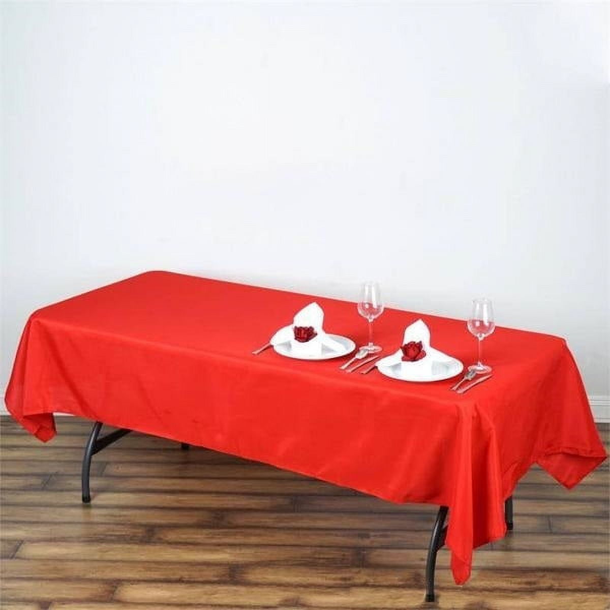 Efavormart Premium Polyester Dining Tablecloth, 60x102" Red Rectangle ...