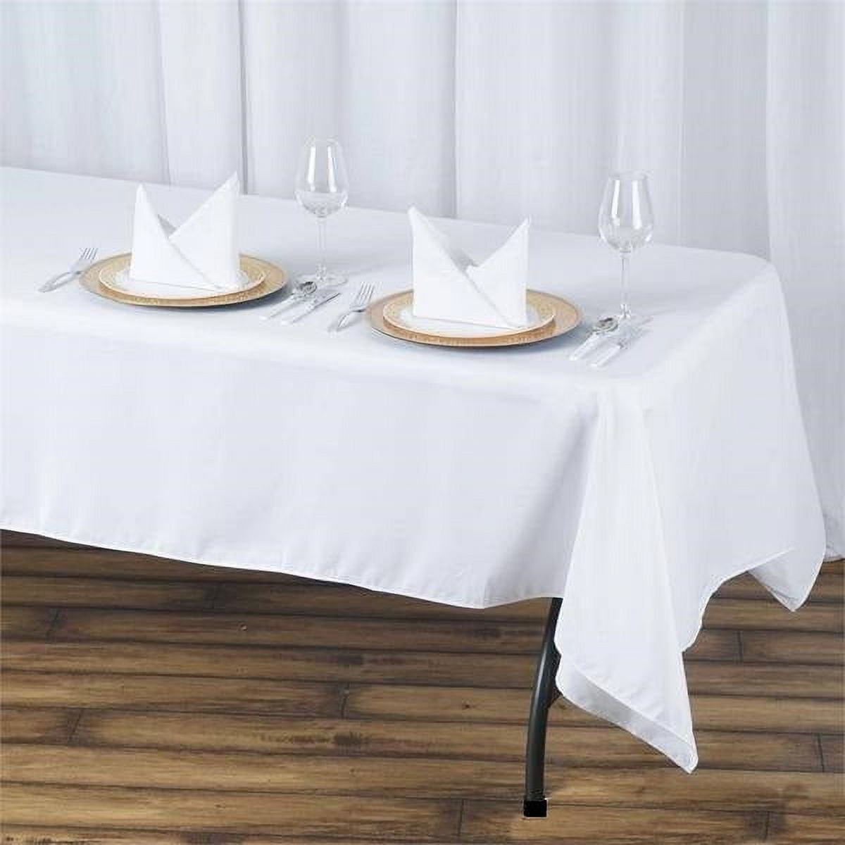 Efavormart 60x102" Seamless Premium WHITE 200 GSM Linens Polyester ...