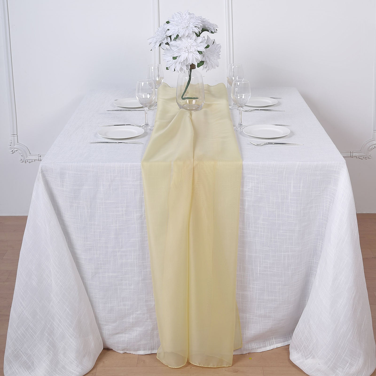 Efavormart 6FT Champagne Premium Chiffon Table Runner for Party Dining ...