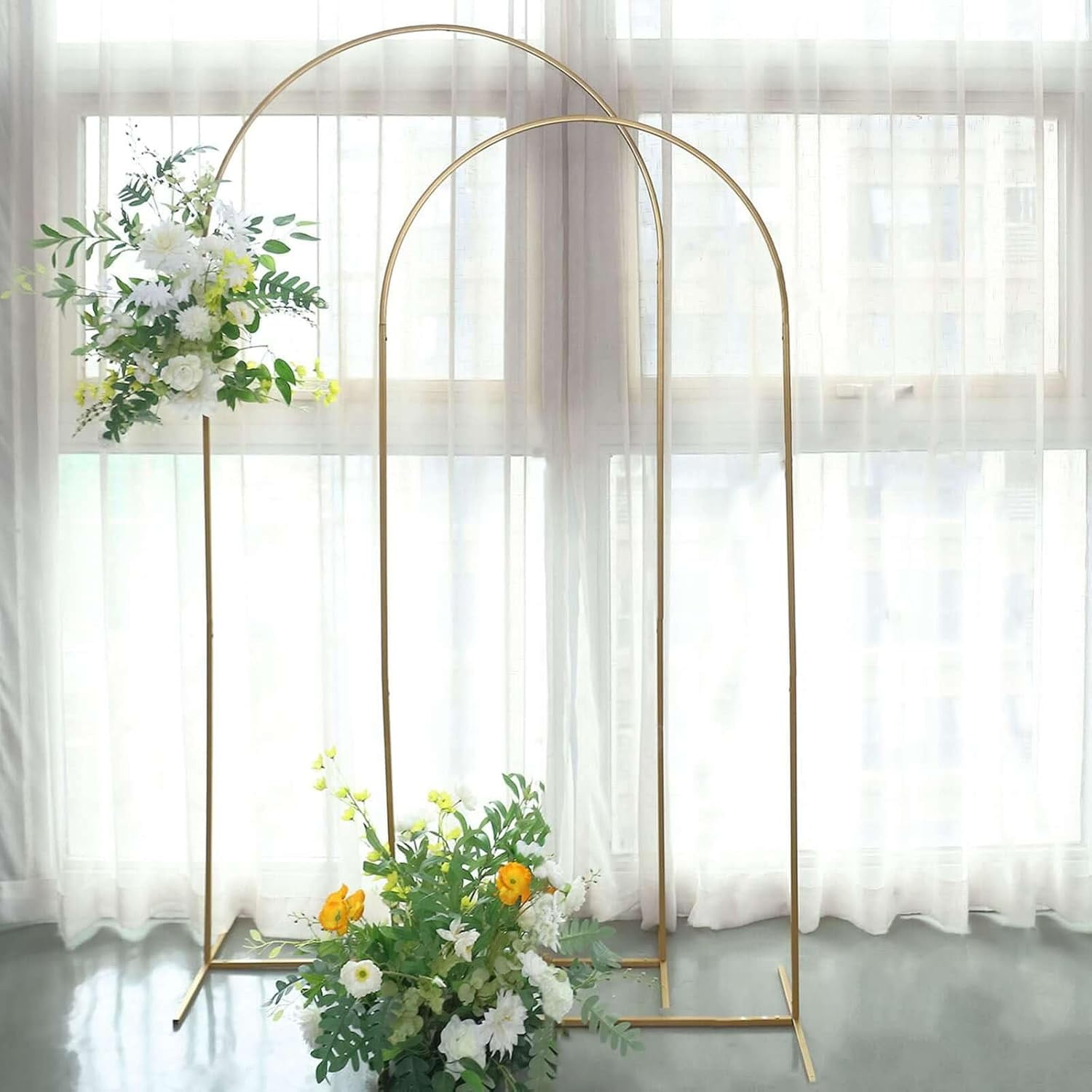 Efavormart 6ft Gold Metal Frame Wedding Arch, Round Rectangular ...