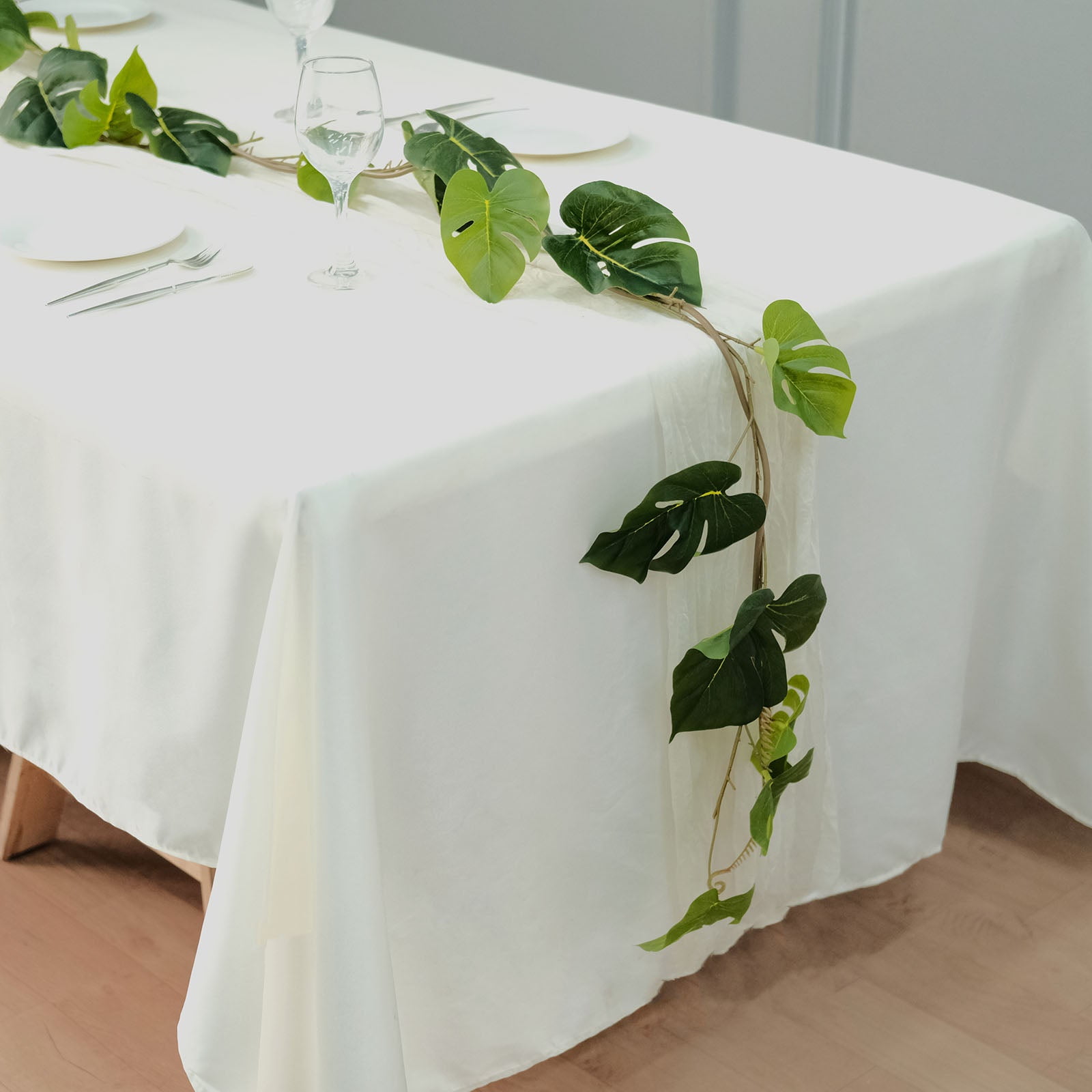 Efavormart 6ft Light Green Artificial Monstera Leaf Garland Plant ...