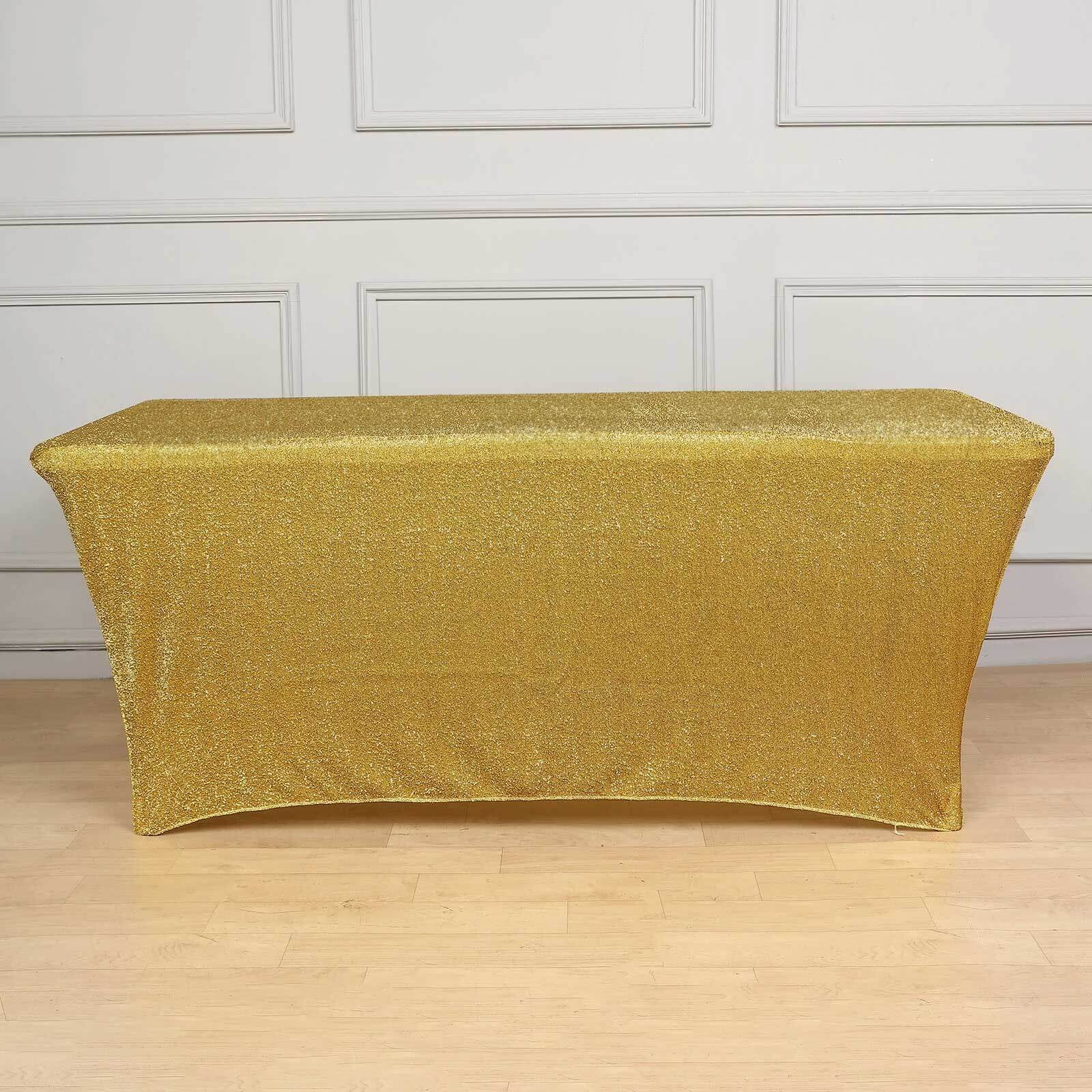 Gold Shimmer Tablecloth 6 Ft