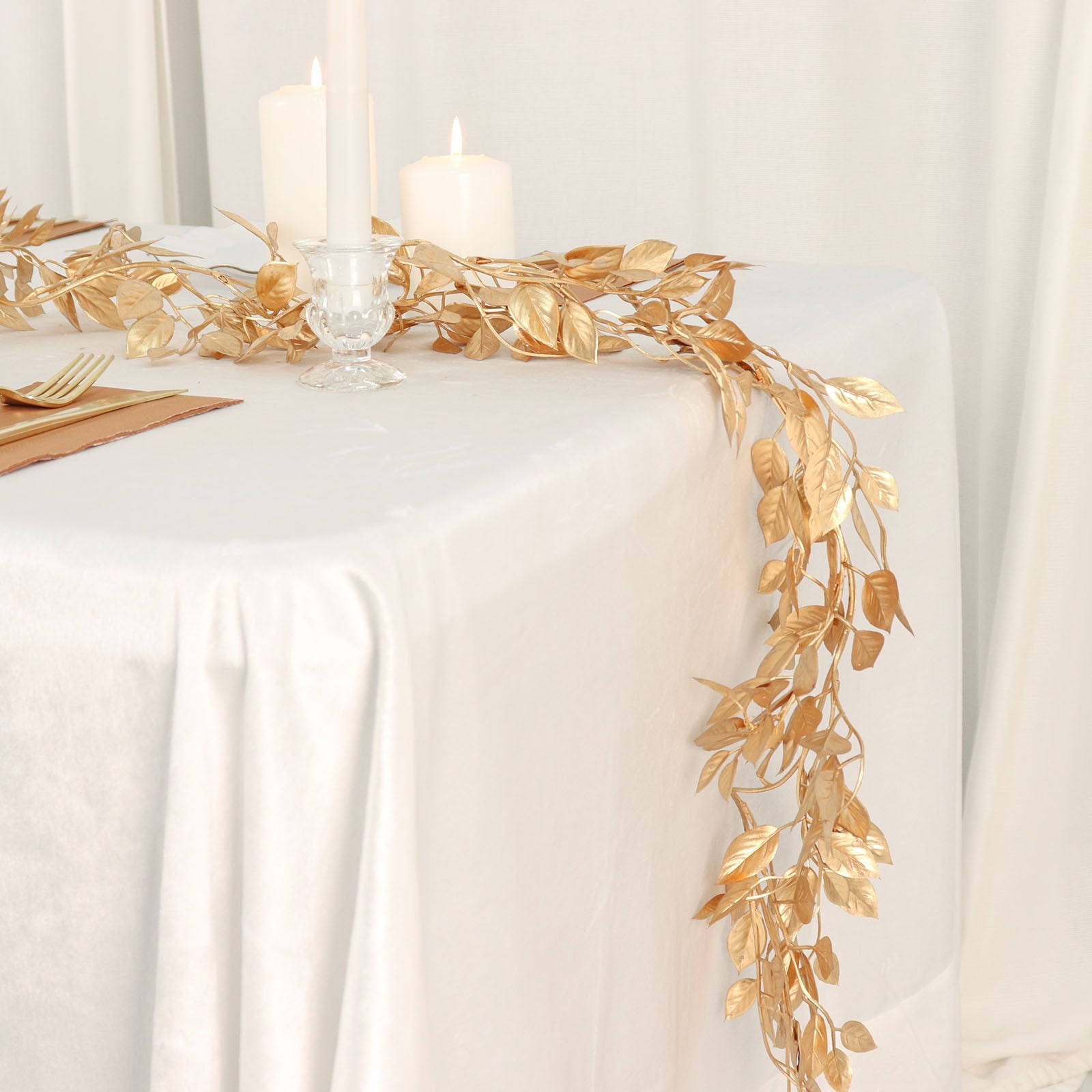 Efavormart 6ft Metallic Gold Magnolia Leaf Table Garland, DIY Craft ...