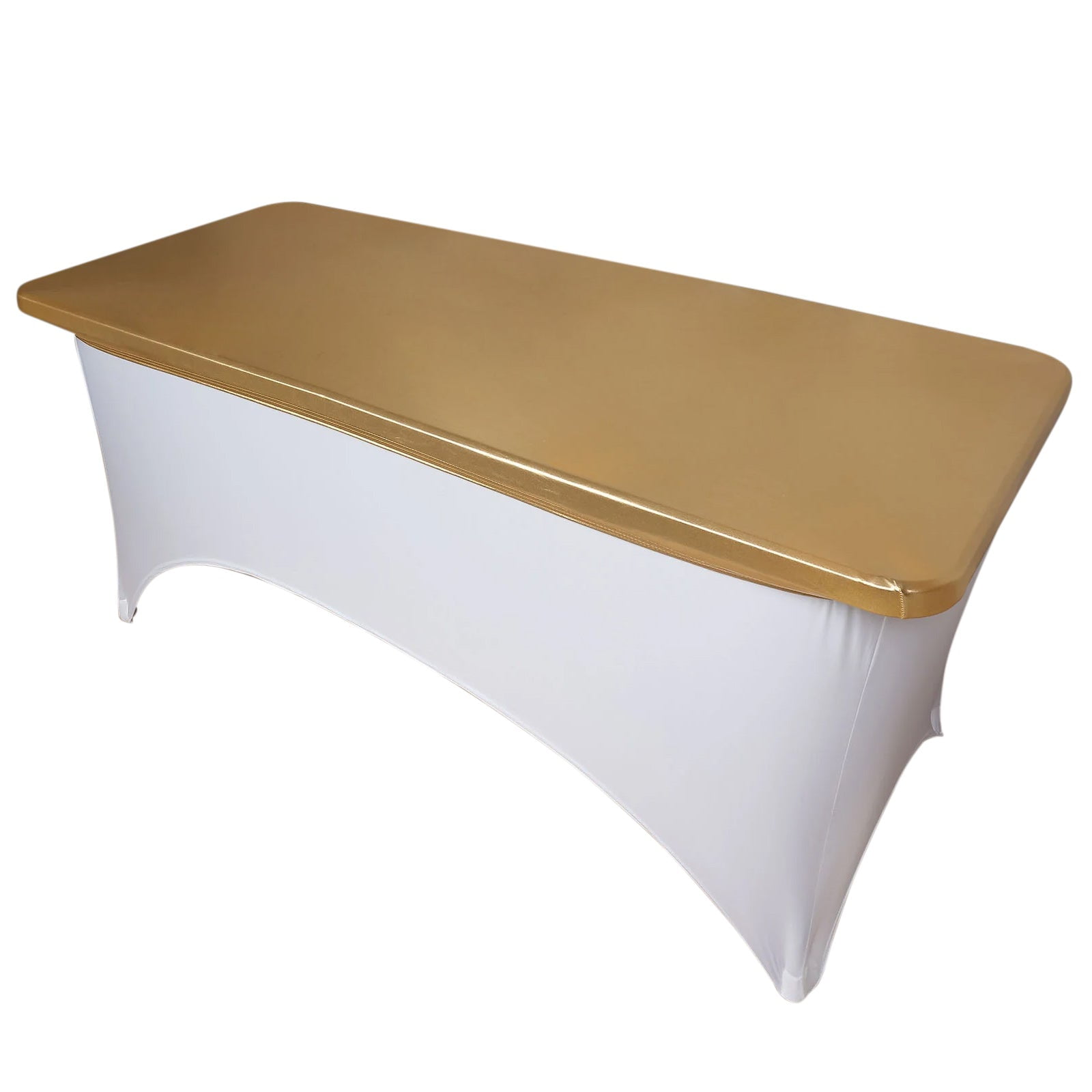 Efavormart 6ft Metallic Gold Spandex Stretch Fitted Banquet Table Top ...