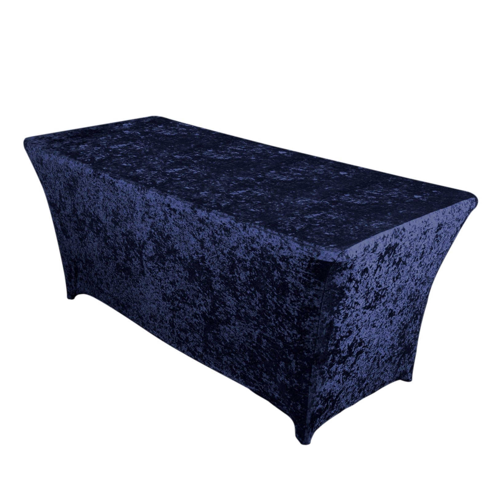 Efavormart 6ft Navy Blue Crushed Velvet Stretch Fitted Rectangular ...