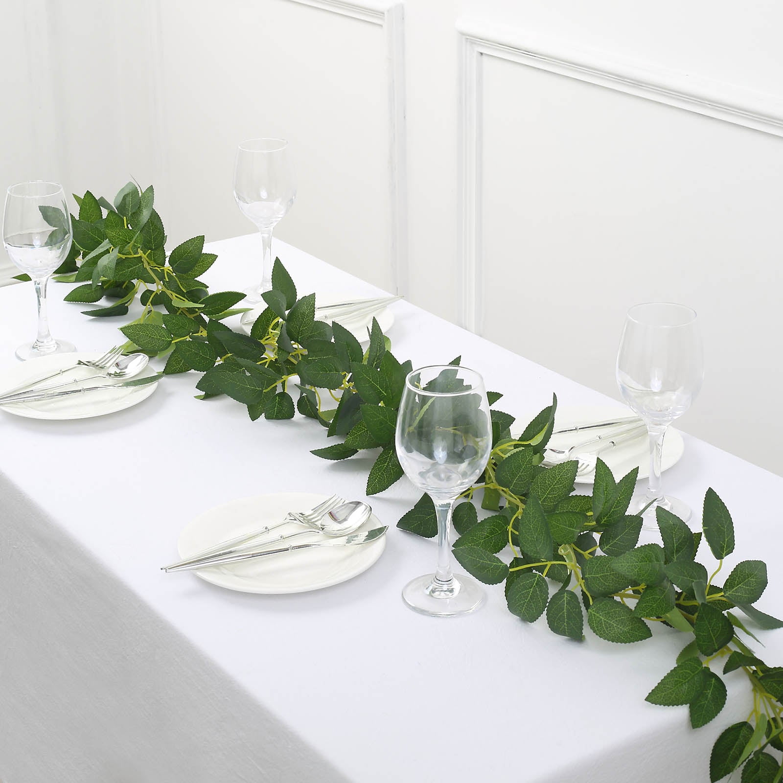 Efavormart 6ft | Real Touch Green Artificial Silk Rose Leaf Table ...