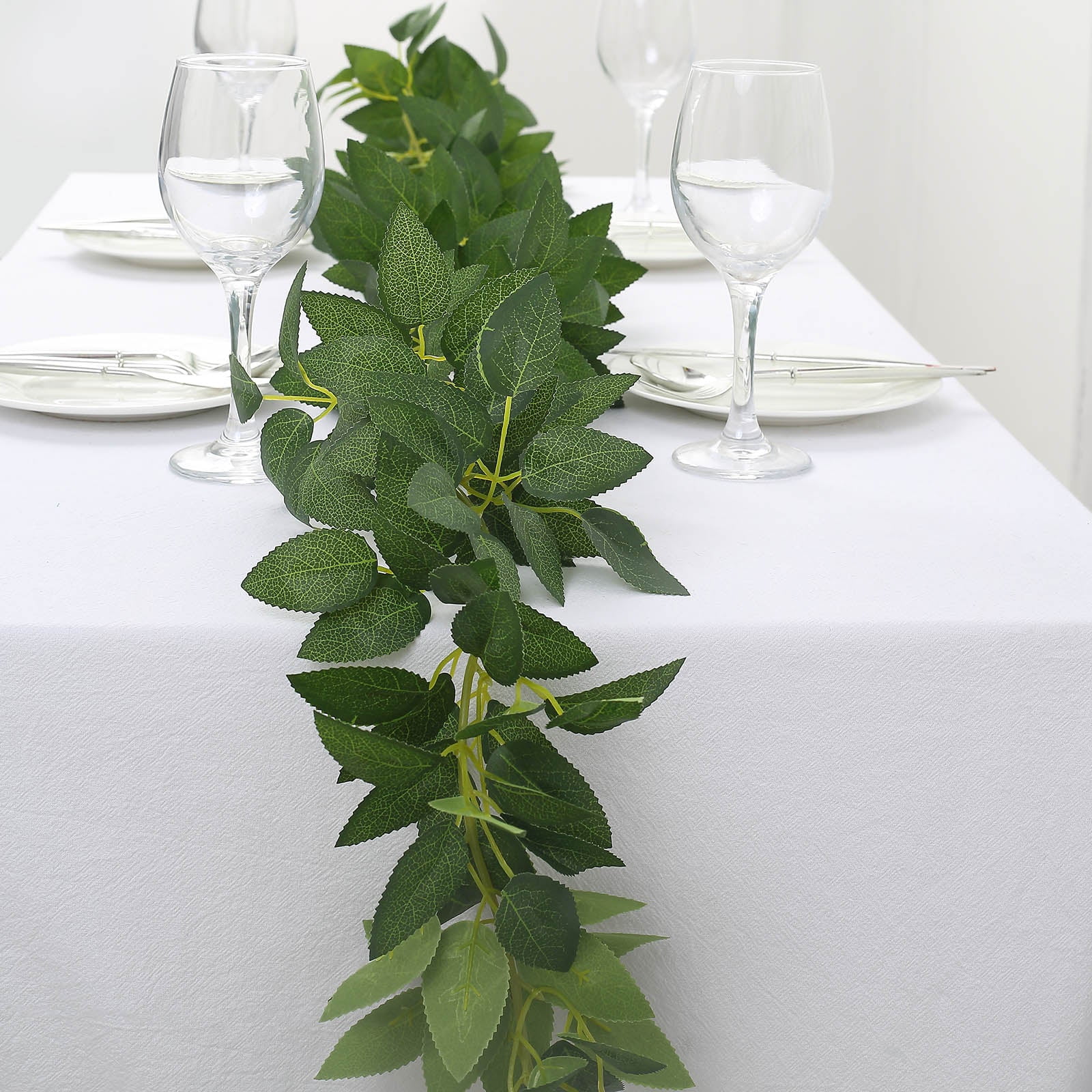Efavormart 6ft | Real Touch Green Artificial Silk Rose Leaf Table ...