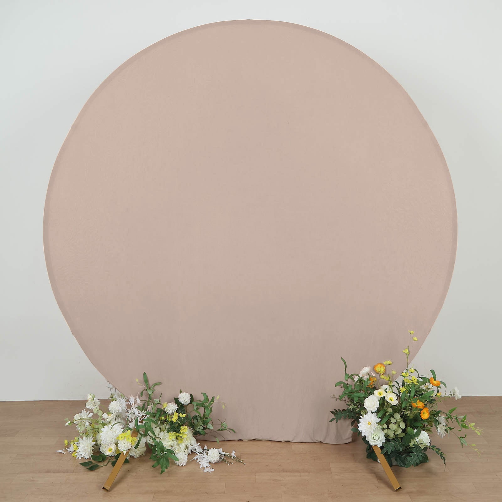 Efavormart 7.5ft Matte Nude Round Spandex Fit Wedding Arch Backdrop ...