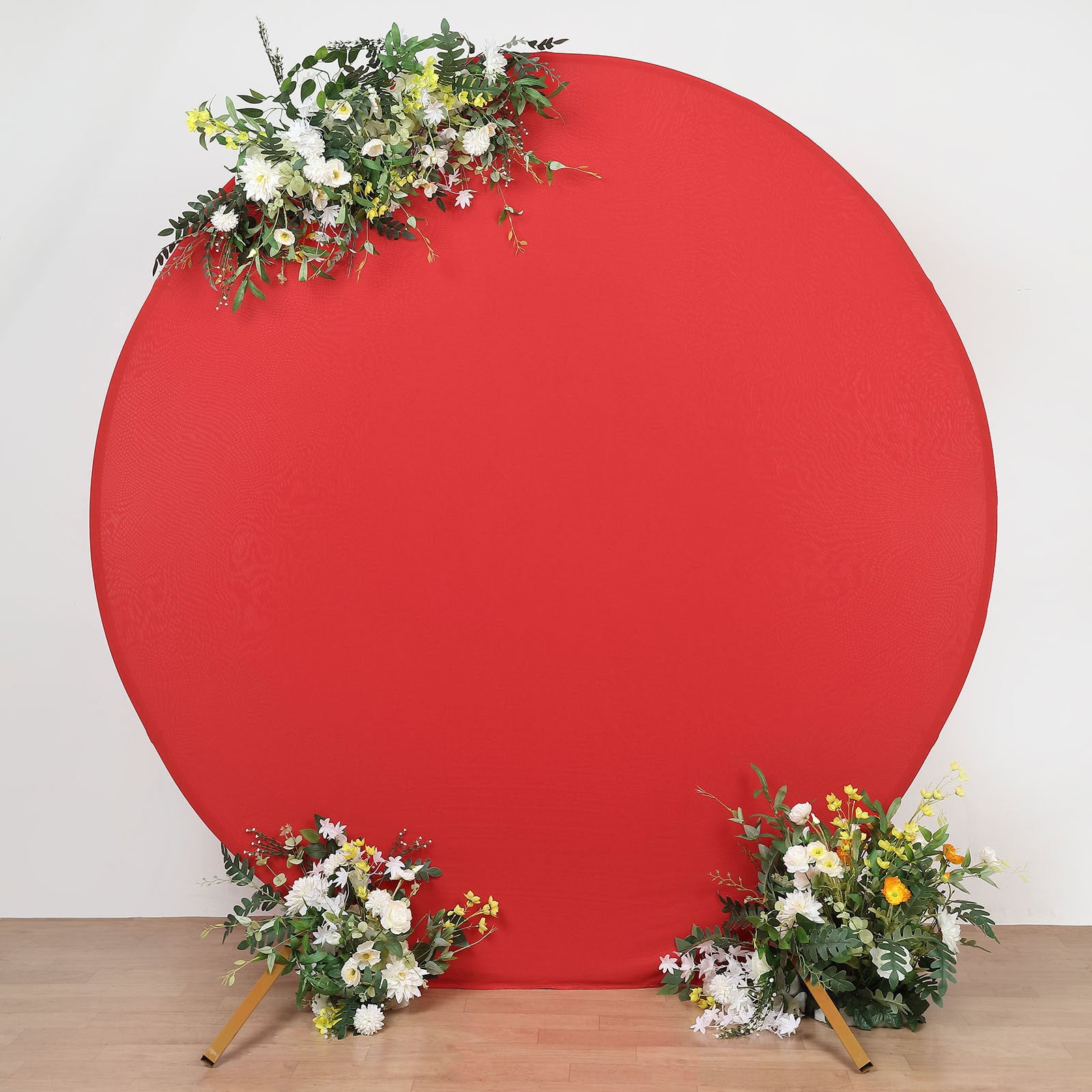 Efavormart 7.5ft Matte Red Round Spandex Fit Wedding Arch Backdrop ...