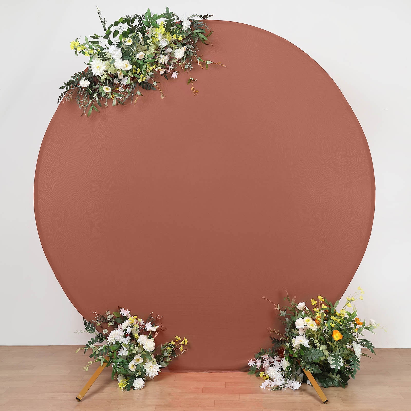 Efavormart 7.5ft Matte Terracotta Round Spandex Fit Wedding Arch ...