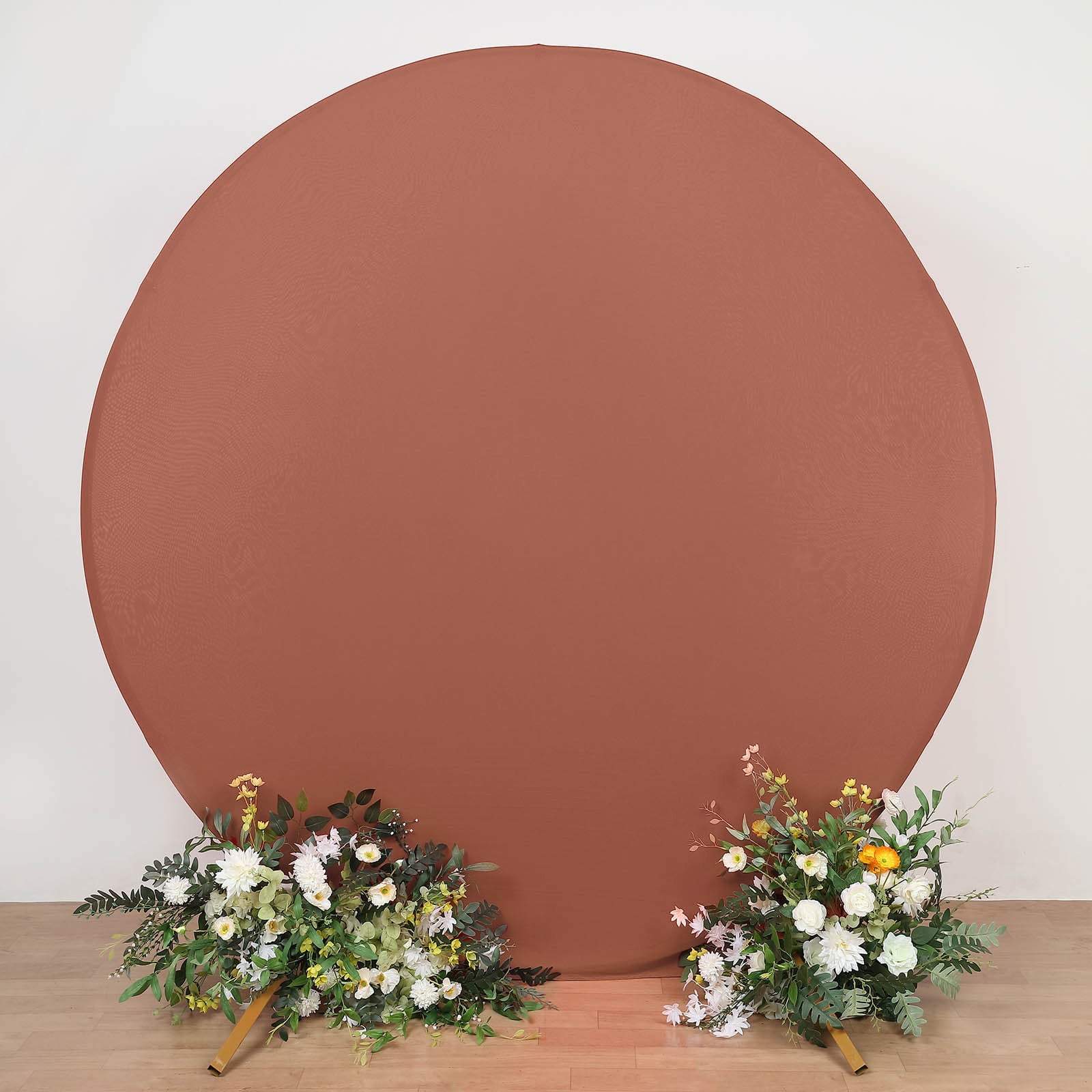 Efavormart 7.5ft Matte Terracotta Round Spandex Fit Wedding Arch ...