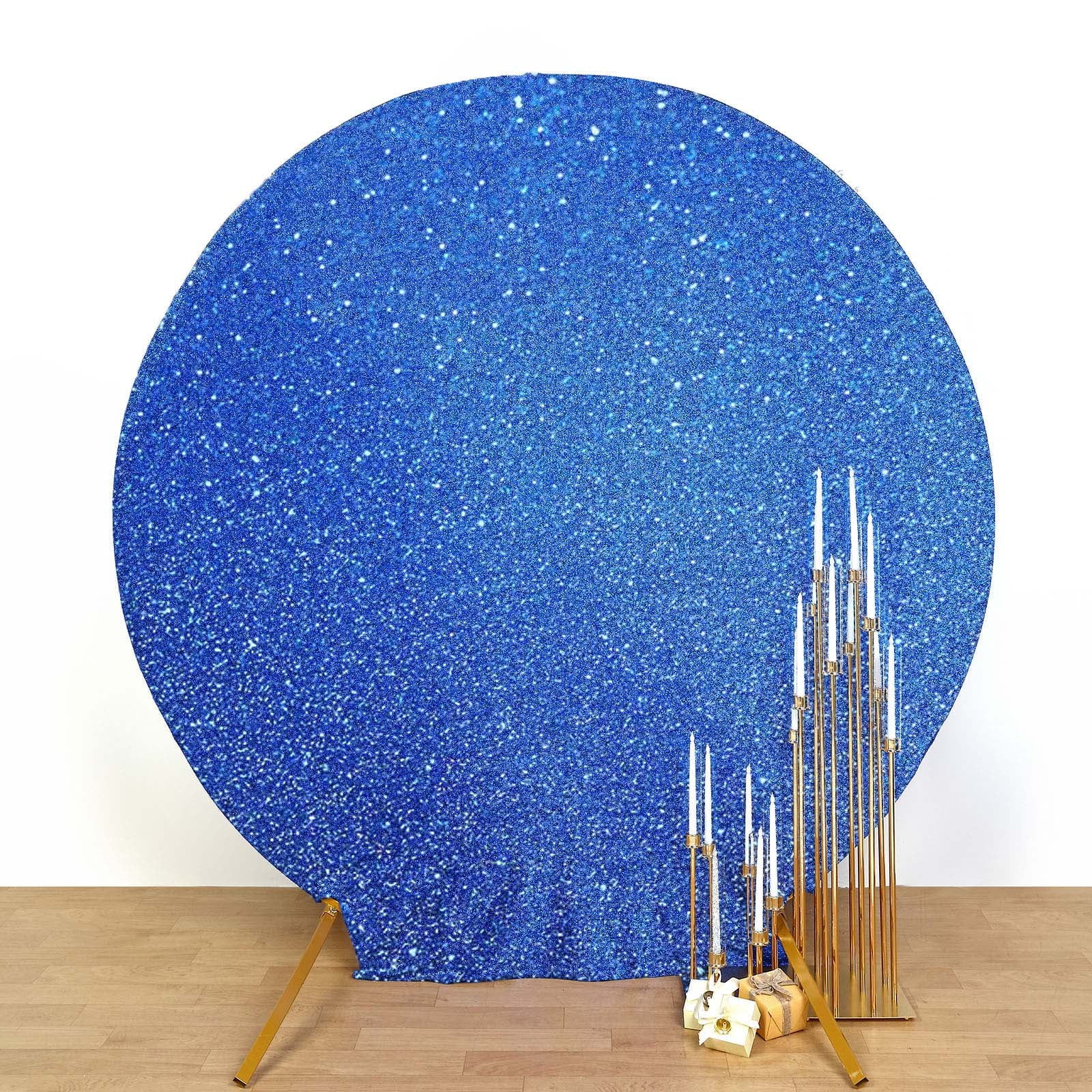 Efavormart 7.5ft Royal Blue 2-Sided Spandex Fit Round Wedding Arch ...